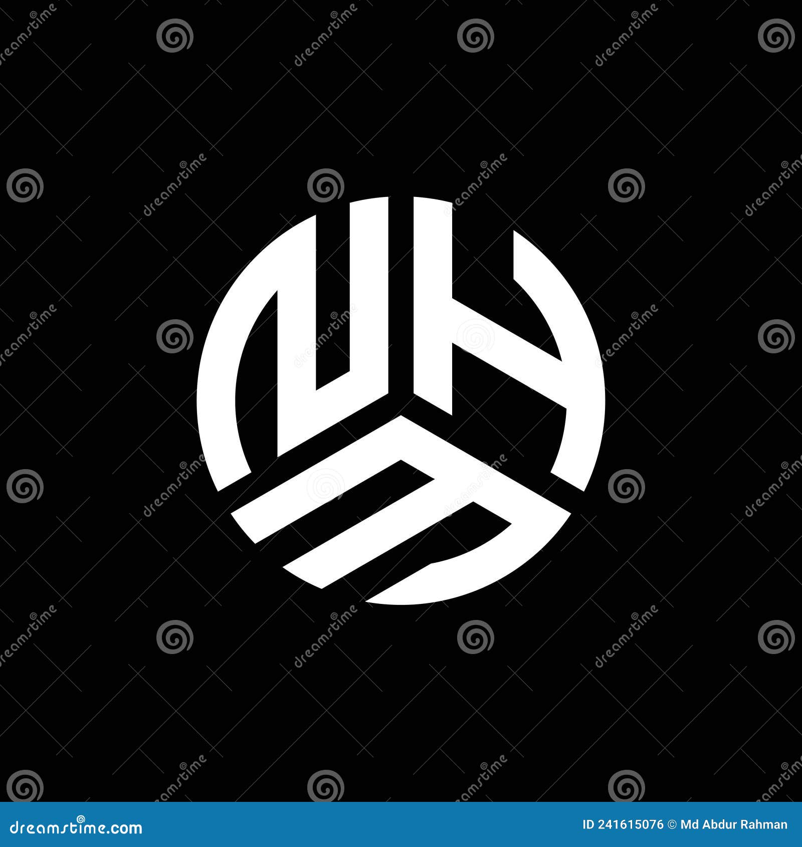 PrintNHM Letter Logo Design on Black Background. NHM Creative Initials ...