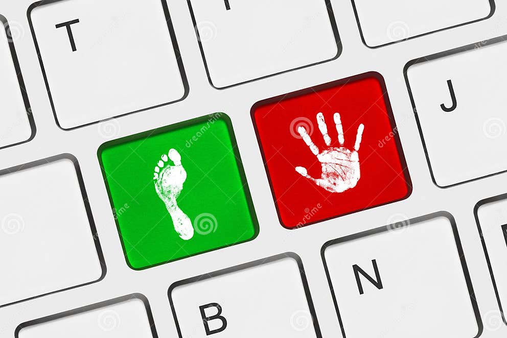 Printout of Hand and Foot on Computer Keys Stock Image - Image of ...