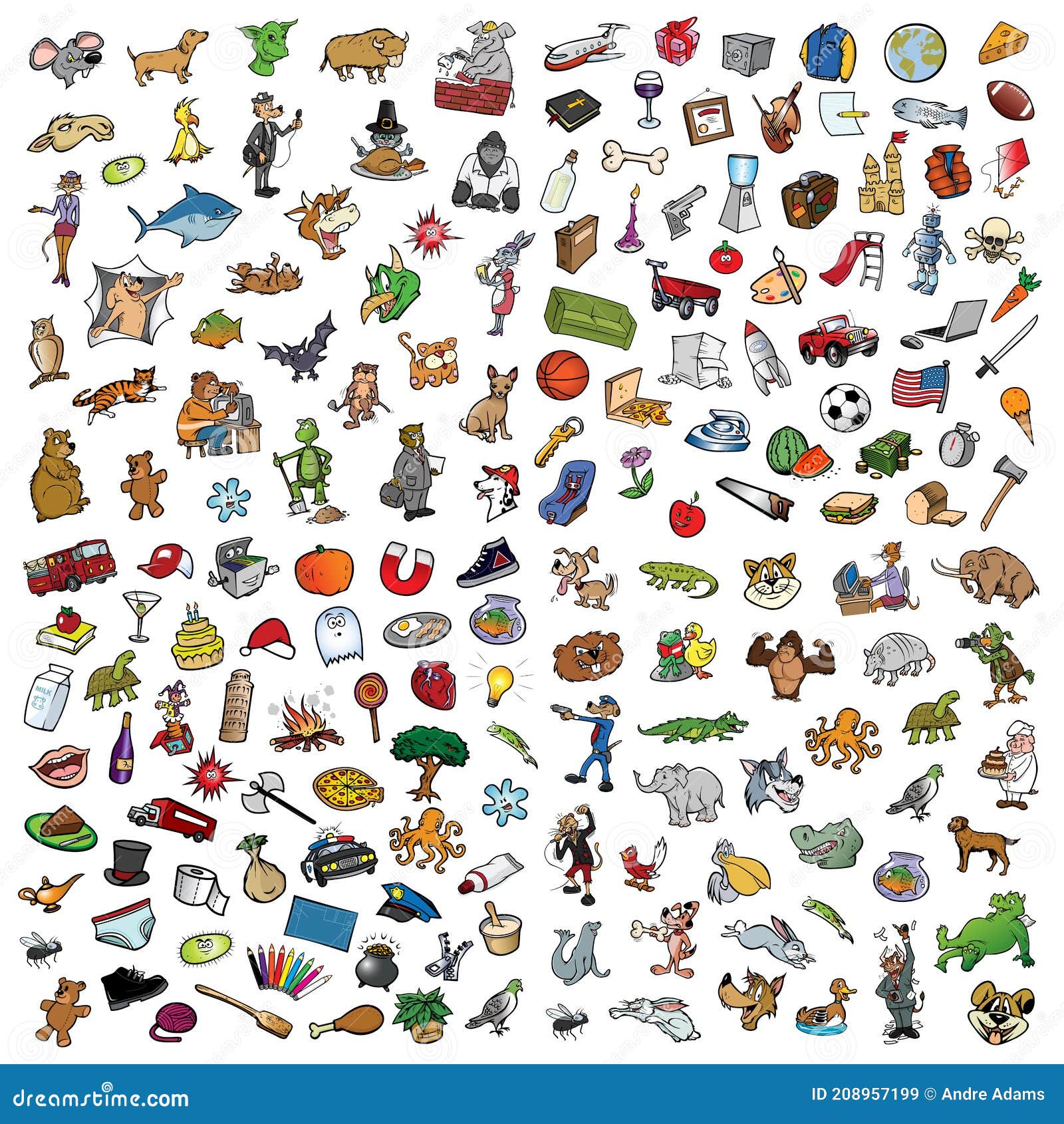 Random Cartoon Mega Collection Stock Vector - Illustration of dogs ...