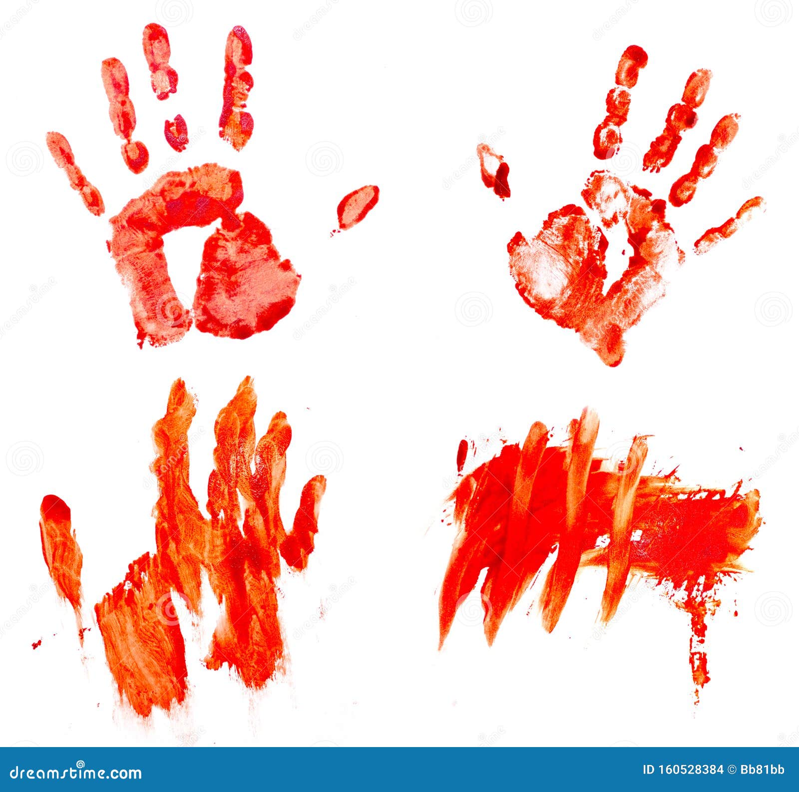 Prints of Bloody Hands on a White Background Stock Photo - Image of ...