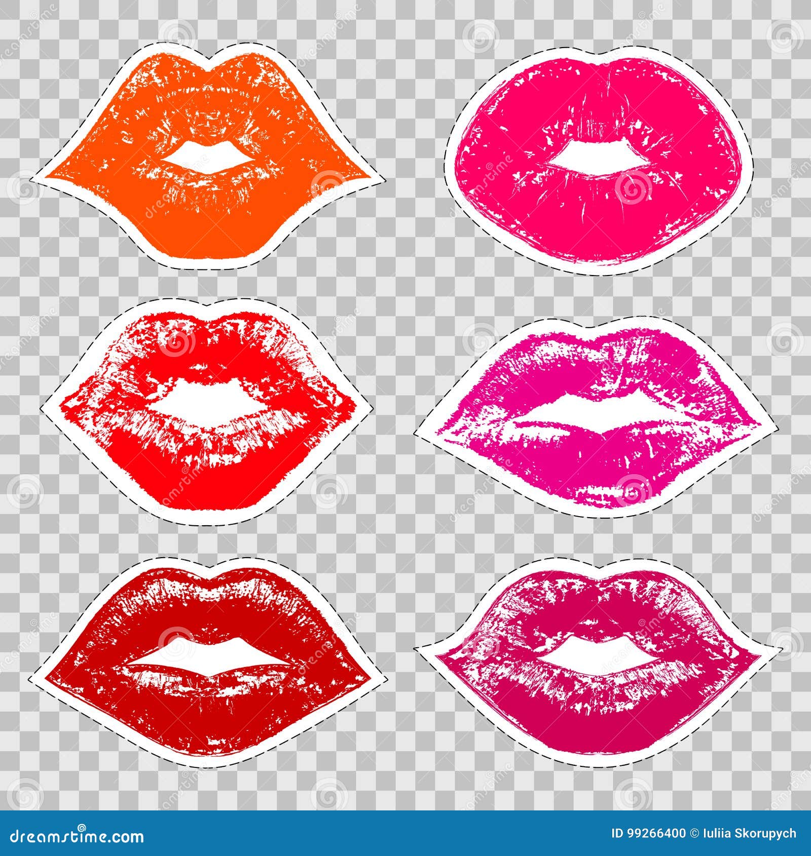 Prints of female lips stock vector. Illustration of group - 99266400