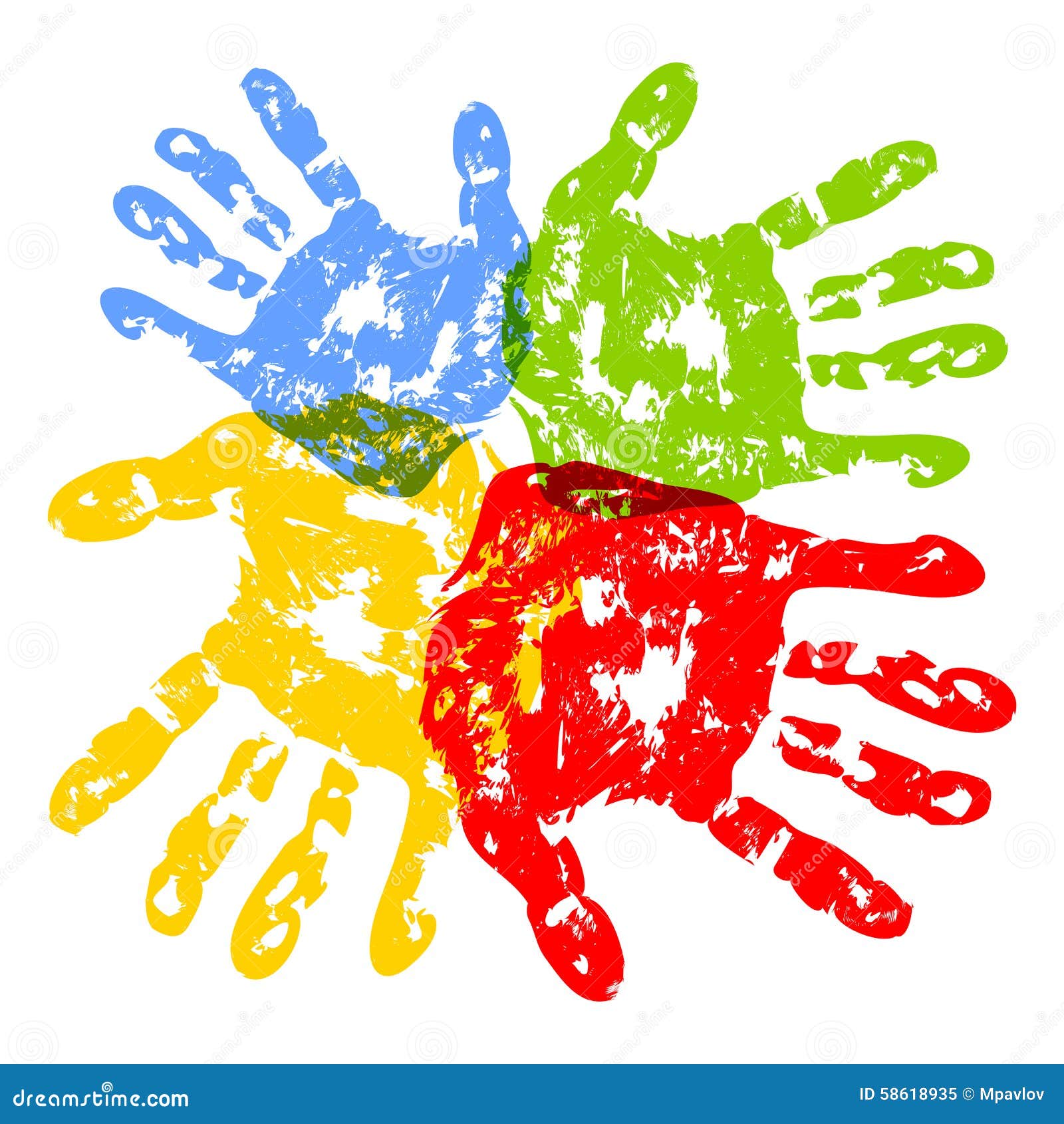Prints of hands stock vector. Illustration of painted - 58618935