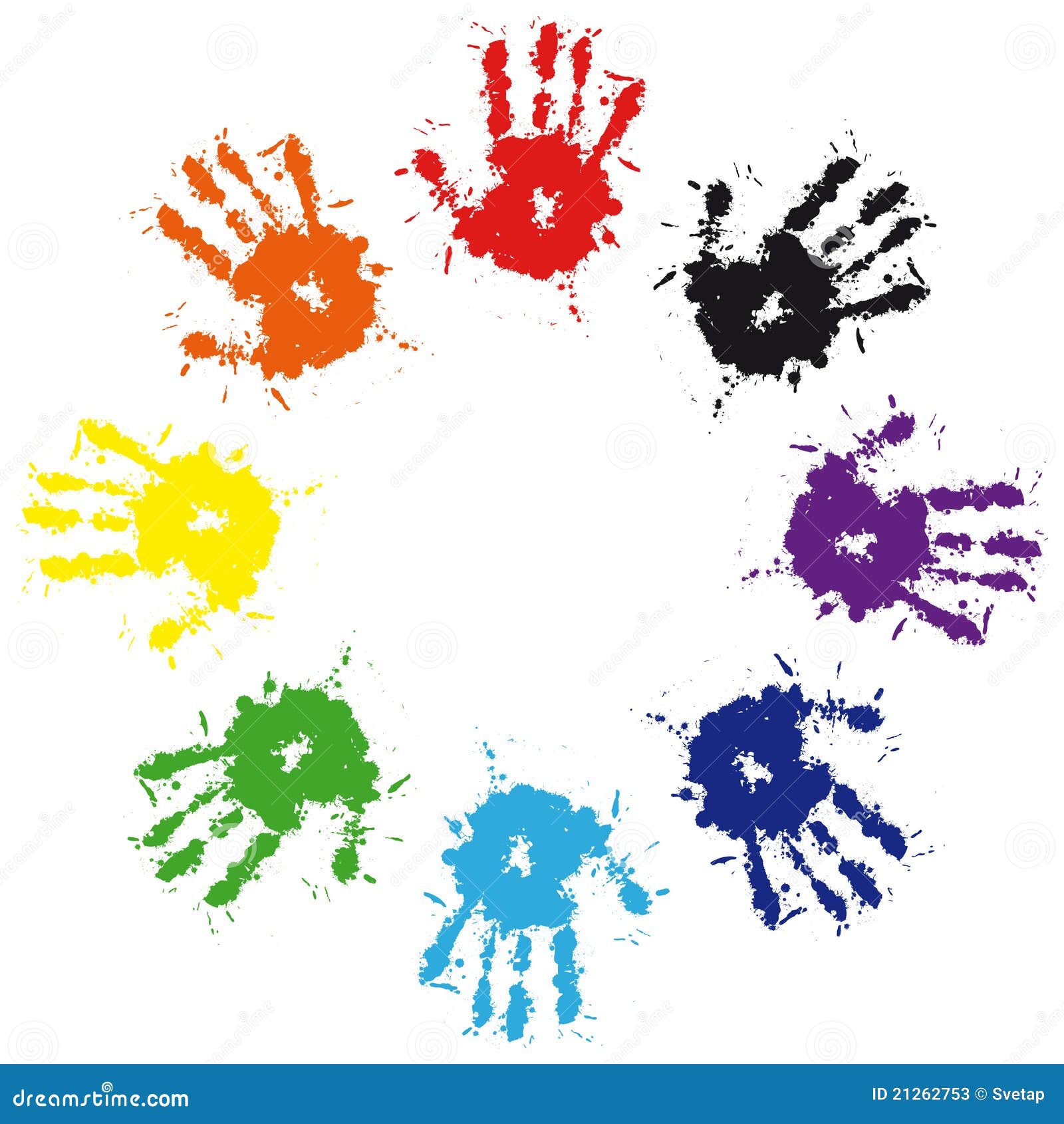 Prints of Hands from Ink Colorful Splash Stock Vector - Illustration of ...