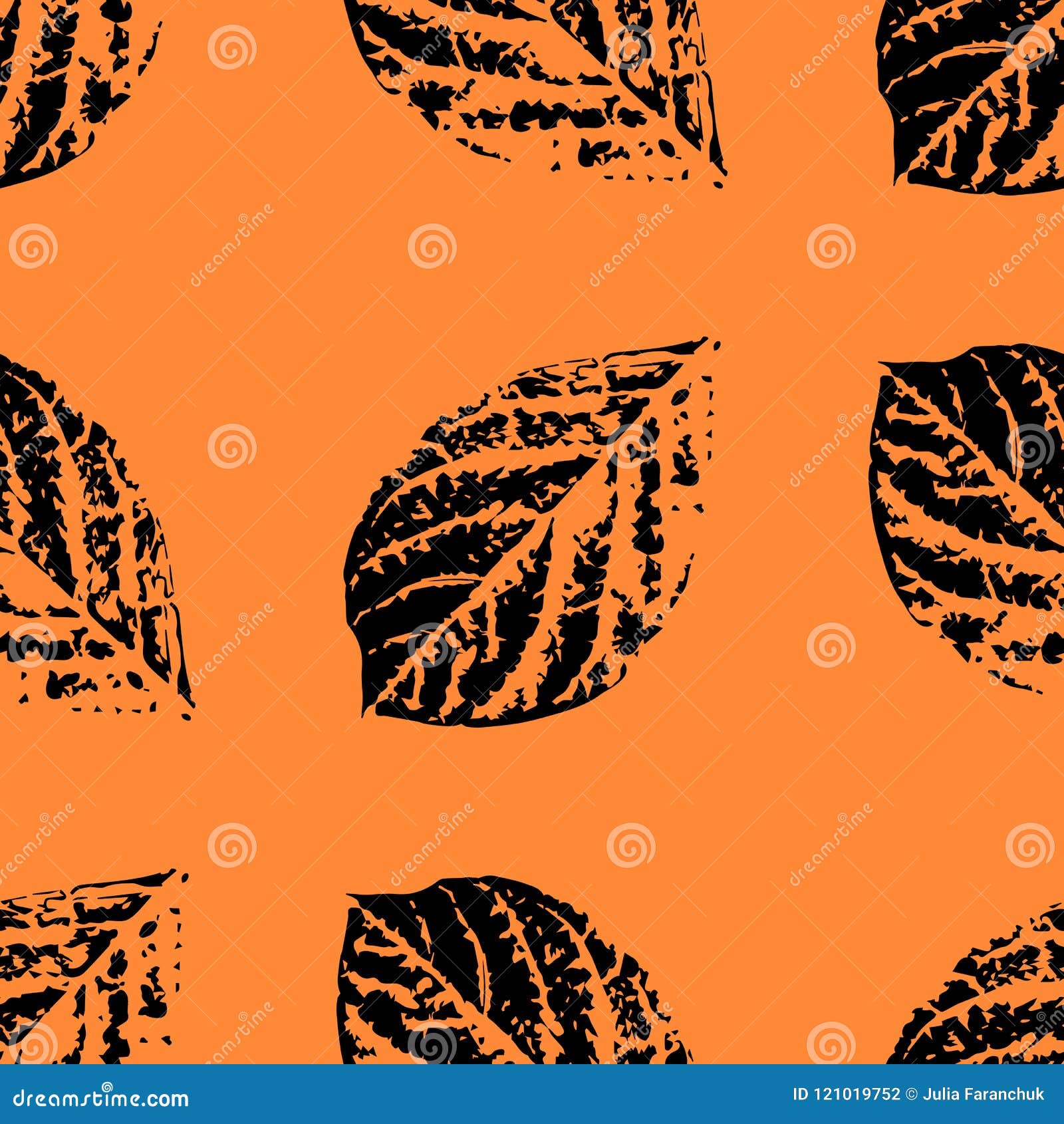 Prints of Leaves of Trees. Seamless Pattern Stock Illustration ...