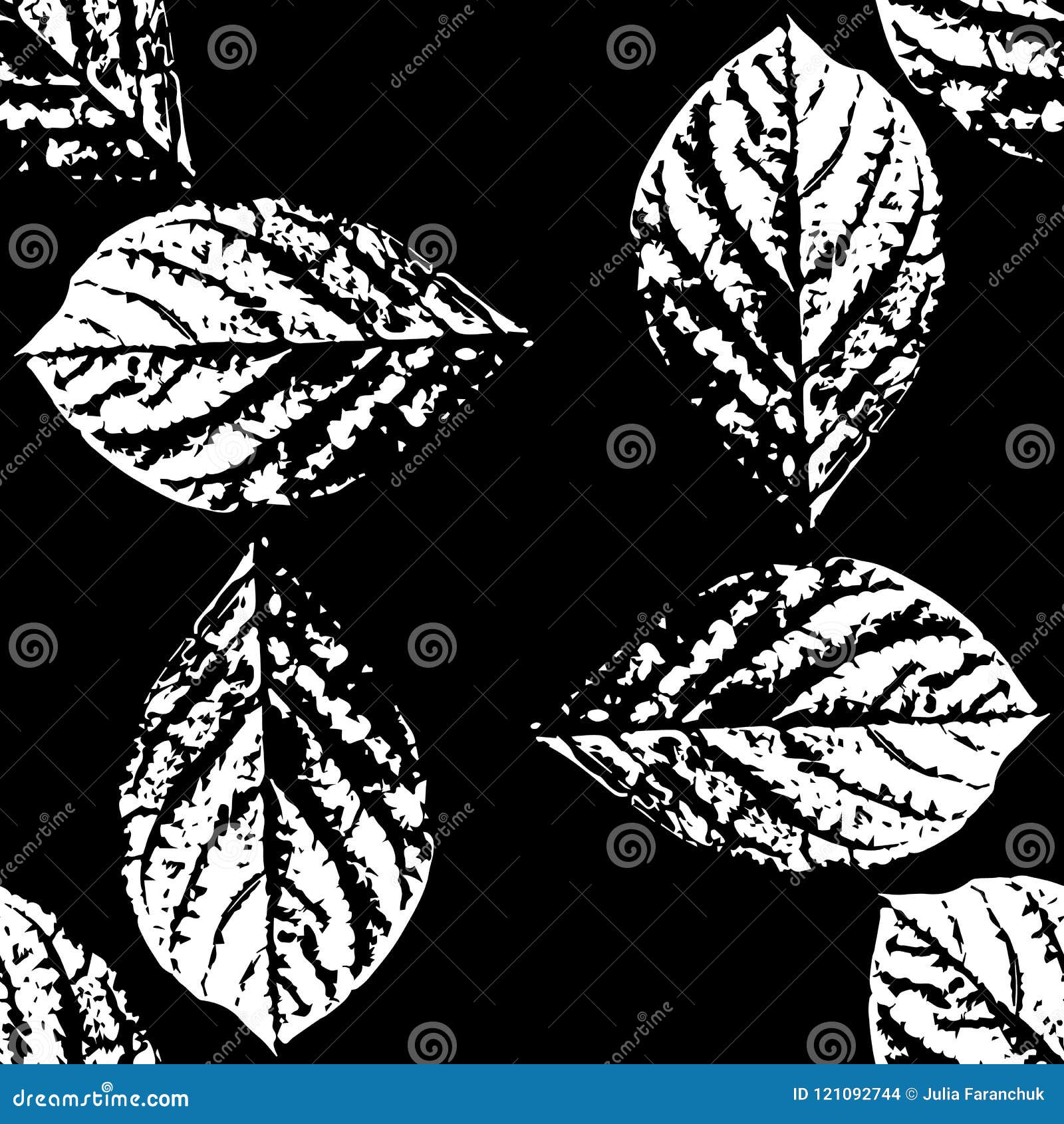 Prints of Leaves of Trees. Seamless Pattern Stock Illustration ...