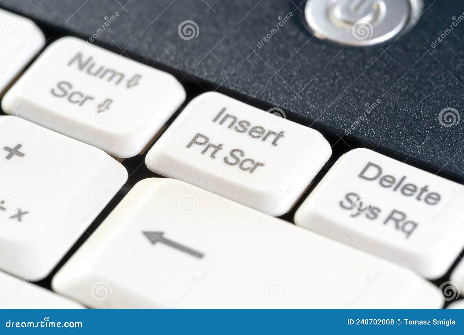 Printscreen Key Print Screen Button Screen Capture Key On A Laptop Computer Keyboard Object