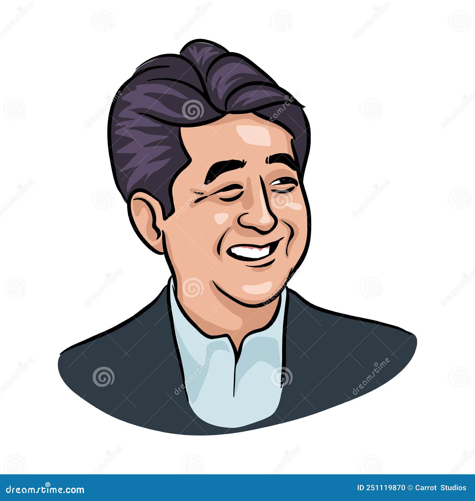 PrintShinzo Abe Smiling Illustration Editorial Image - Illustration of ...
