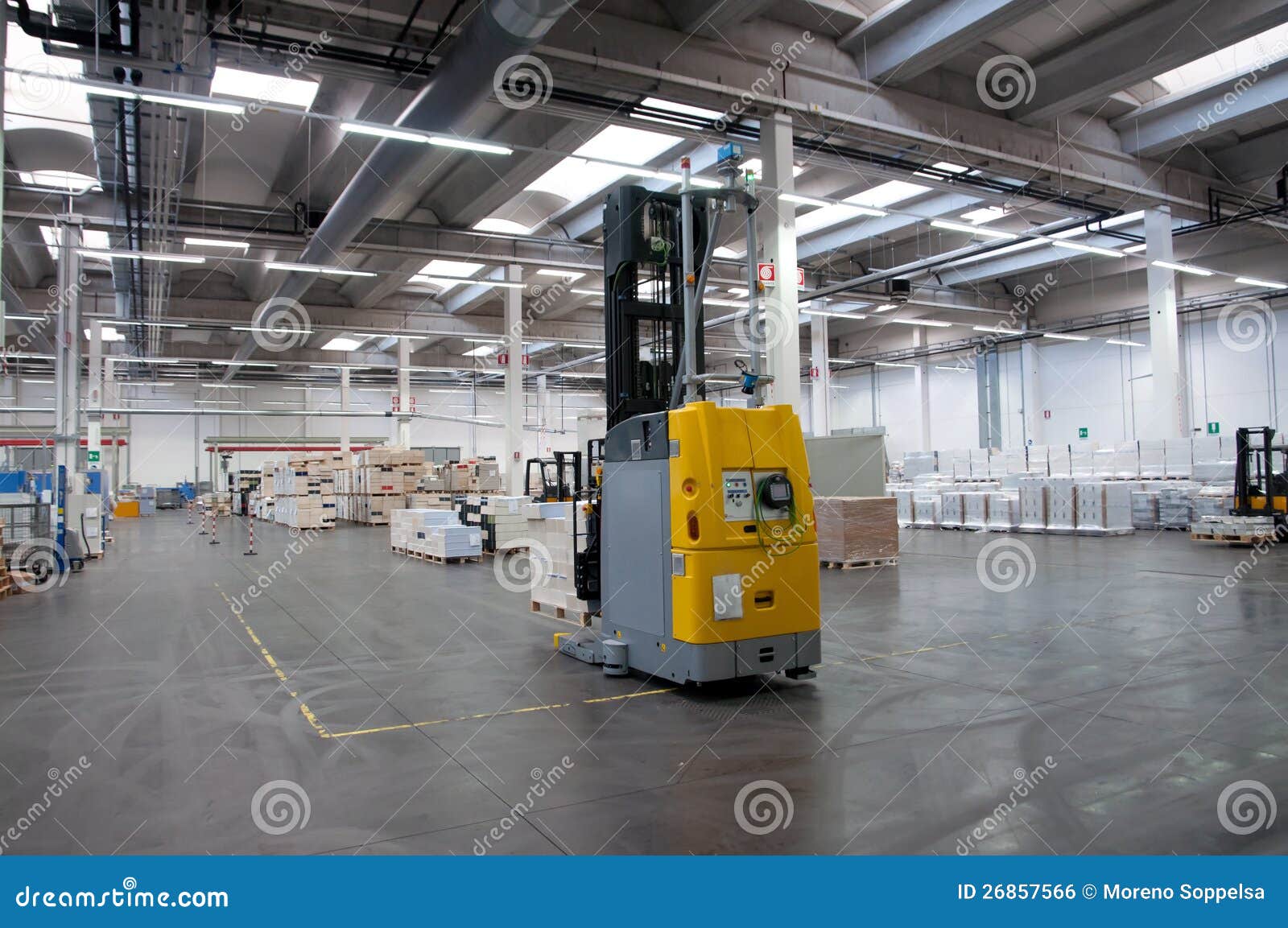 Automated Warehouse (paper) With Robotic Forklift Royalty-Free Stock ...