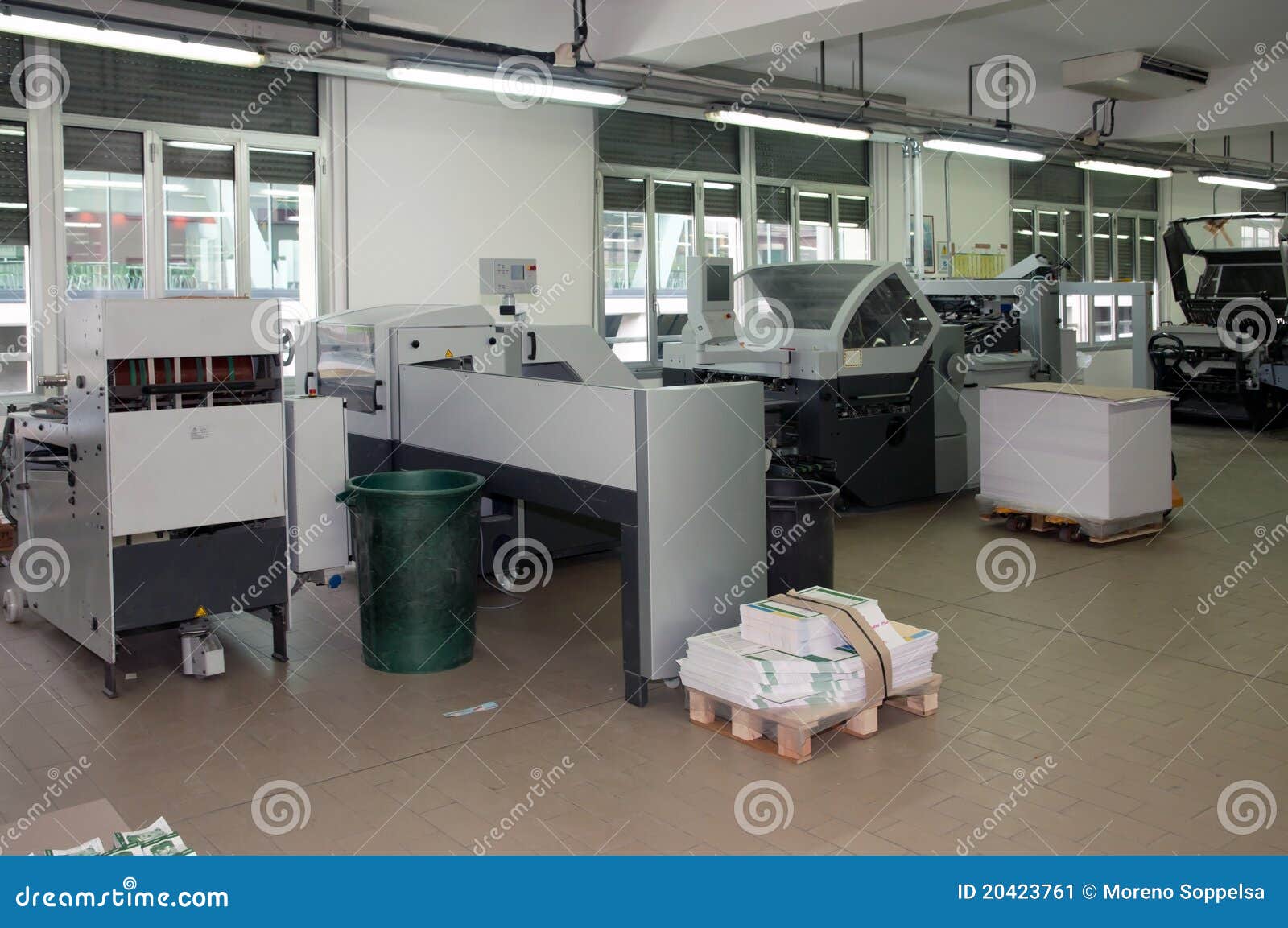 Printshop: Post Press Finishing Line Stock Image - Image of cutting ...