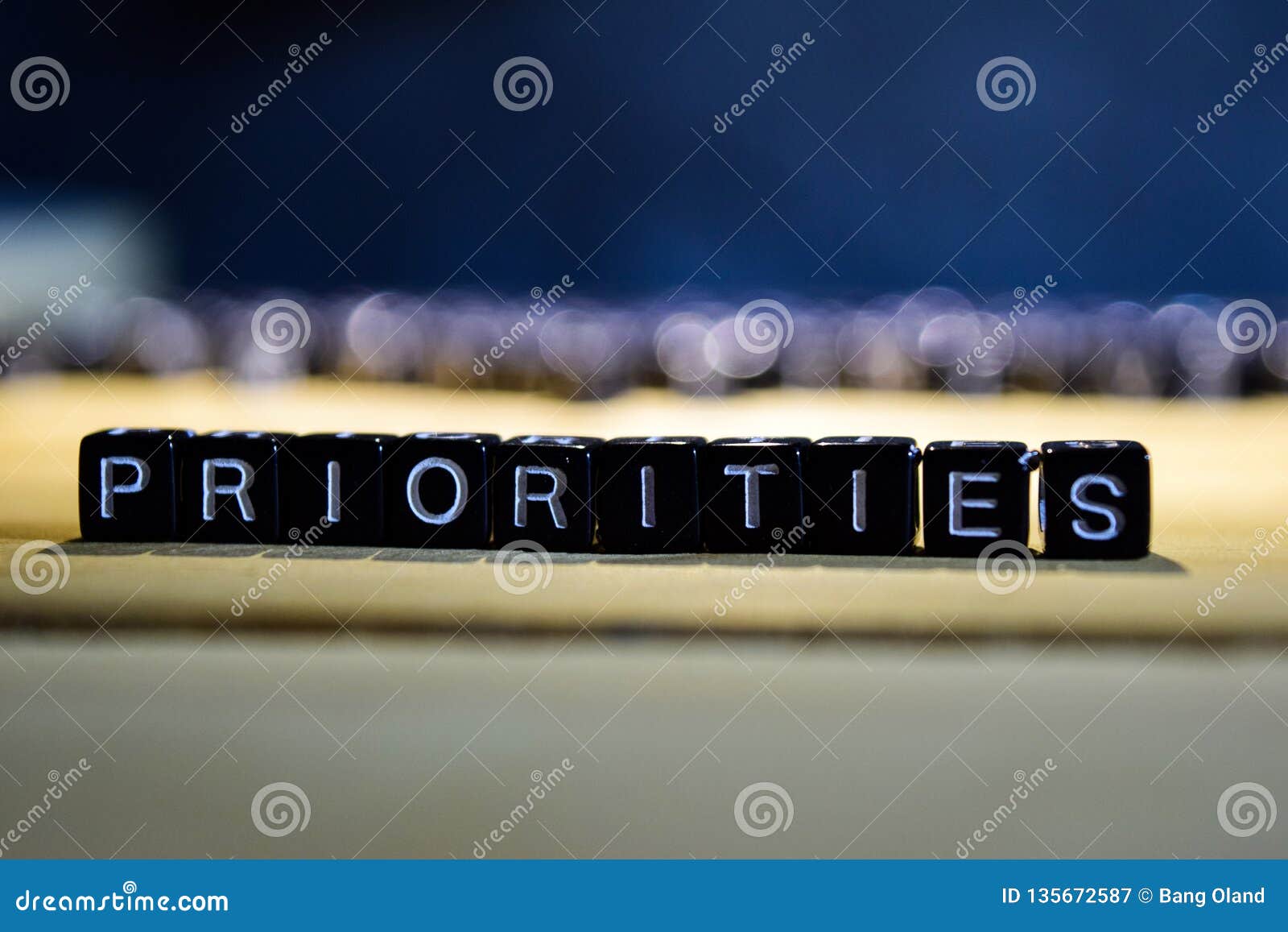 PRIORITIES Concept Wooden Blocks on the Table. Stock Image - Image of ...