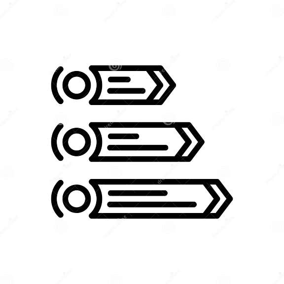 Black Line Icon for Priorities, Next Step and Priority Stock Vector ...
