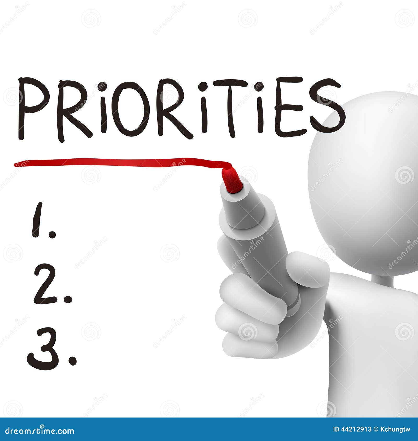 Priorities Word Written by 3d Man Stock Vector - Illustration of ...