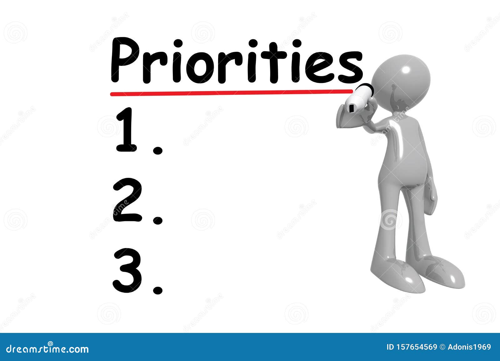 Priorities Writing on White Stock Illustration - Illustration of ...