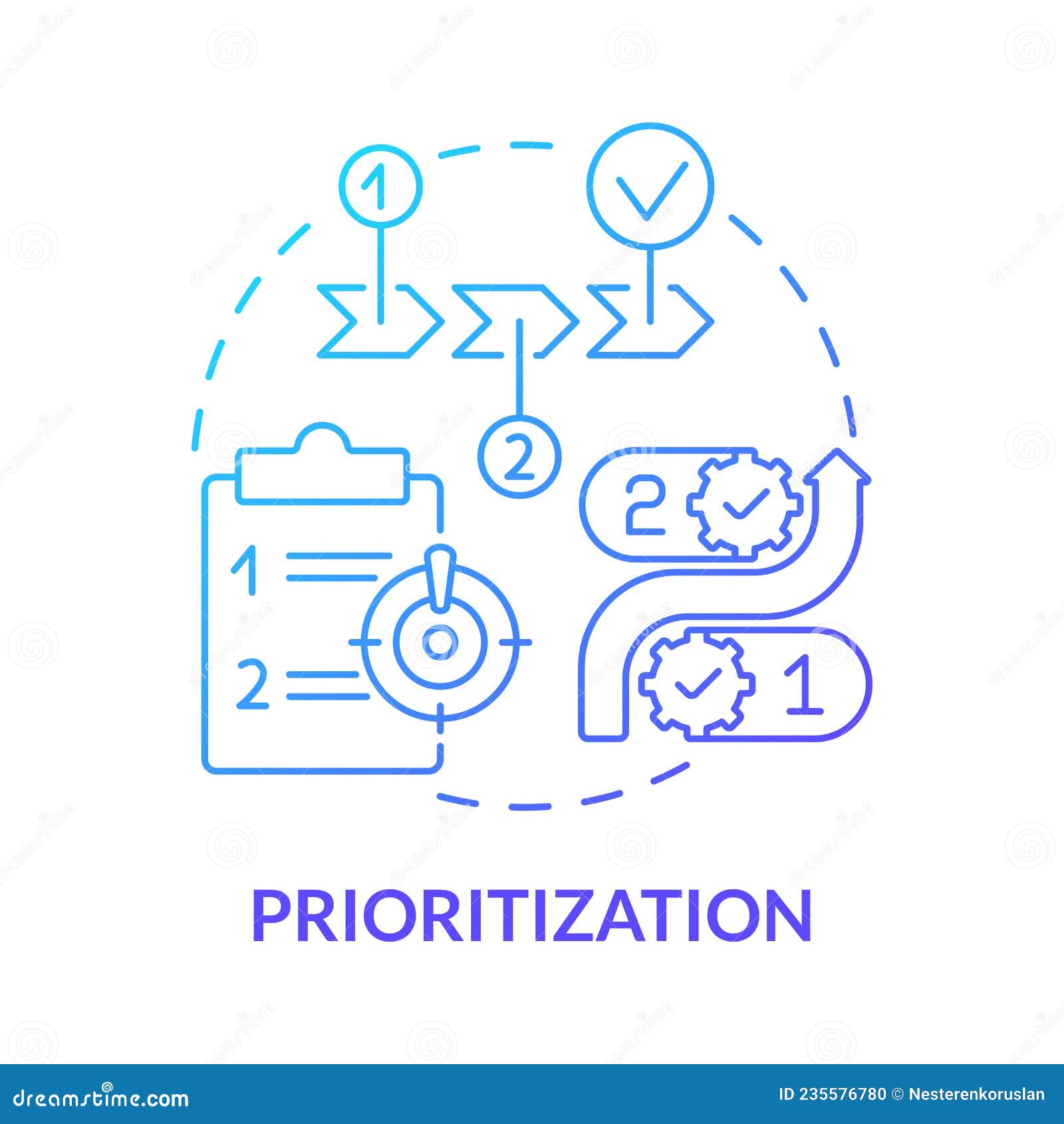 Prioritization Blue Gradient Concept Icon Stock Vector - Illustration ...