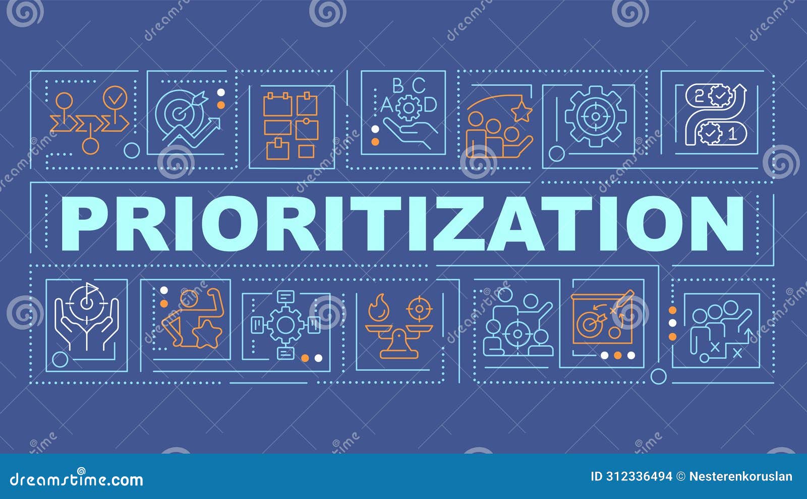 Prioritization Blue Word Concept Stock Vector - Illustration of graphic ...