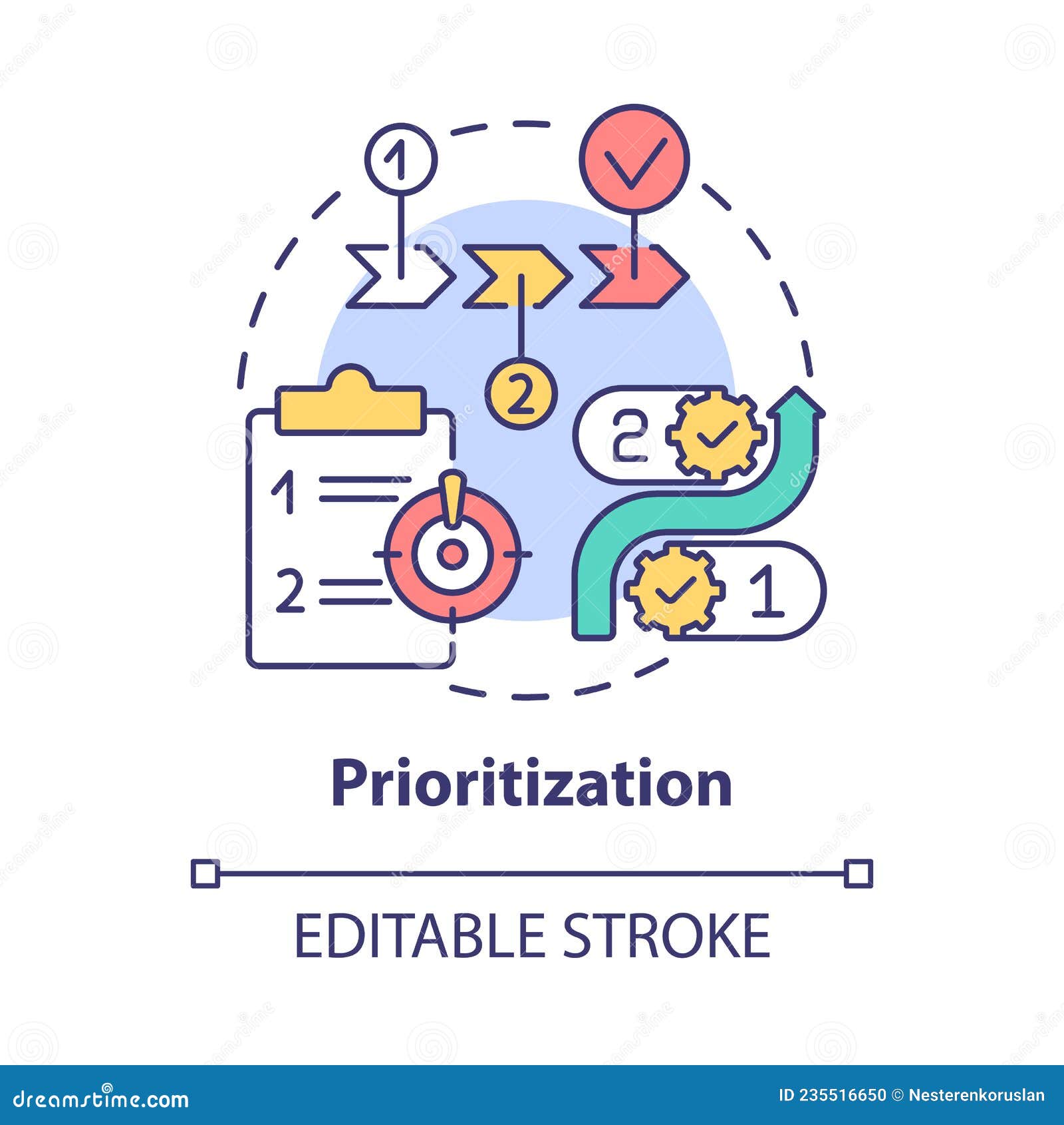 Prioritization Concept Icon Stock Vector - Illustration of schedule ...