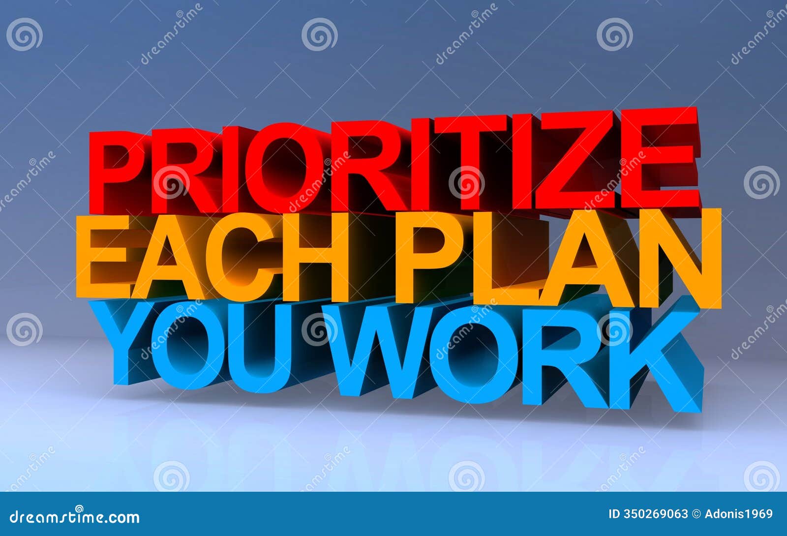 Prioritize Each Plan You Work on Blue Stock Illustration - Illustration ...