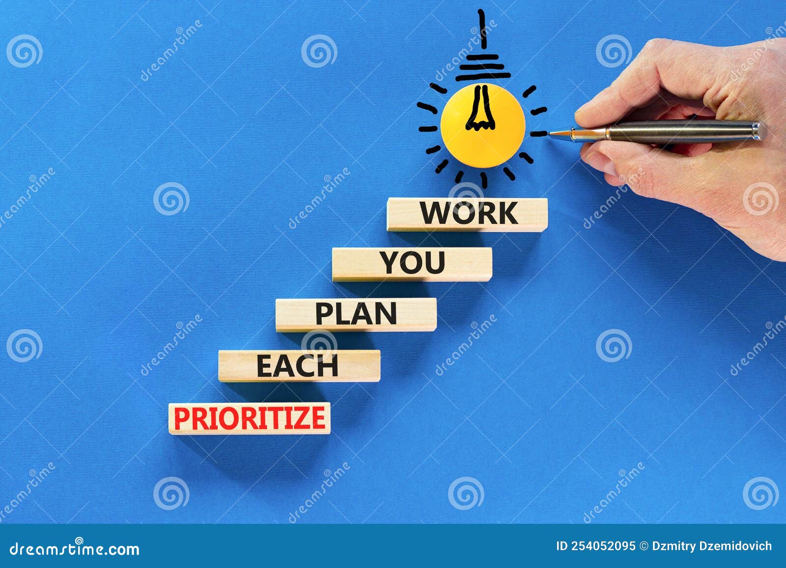 Prioritize Each Plan You Work Symbol. Concept Words Prioritize Each ...