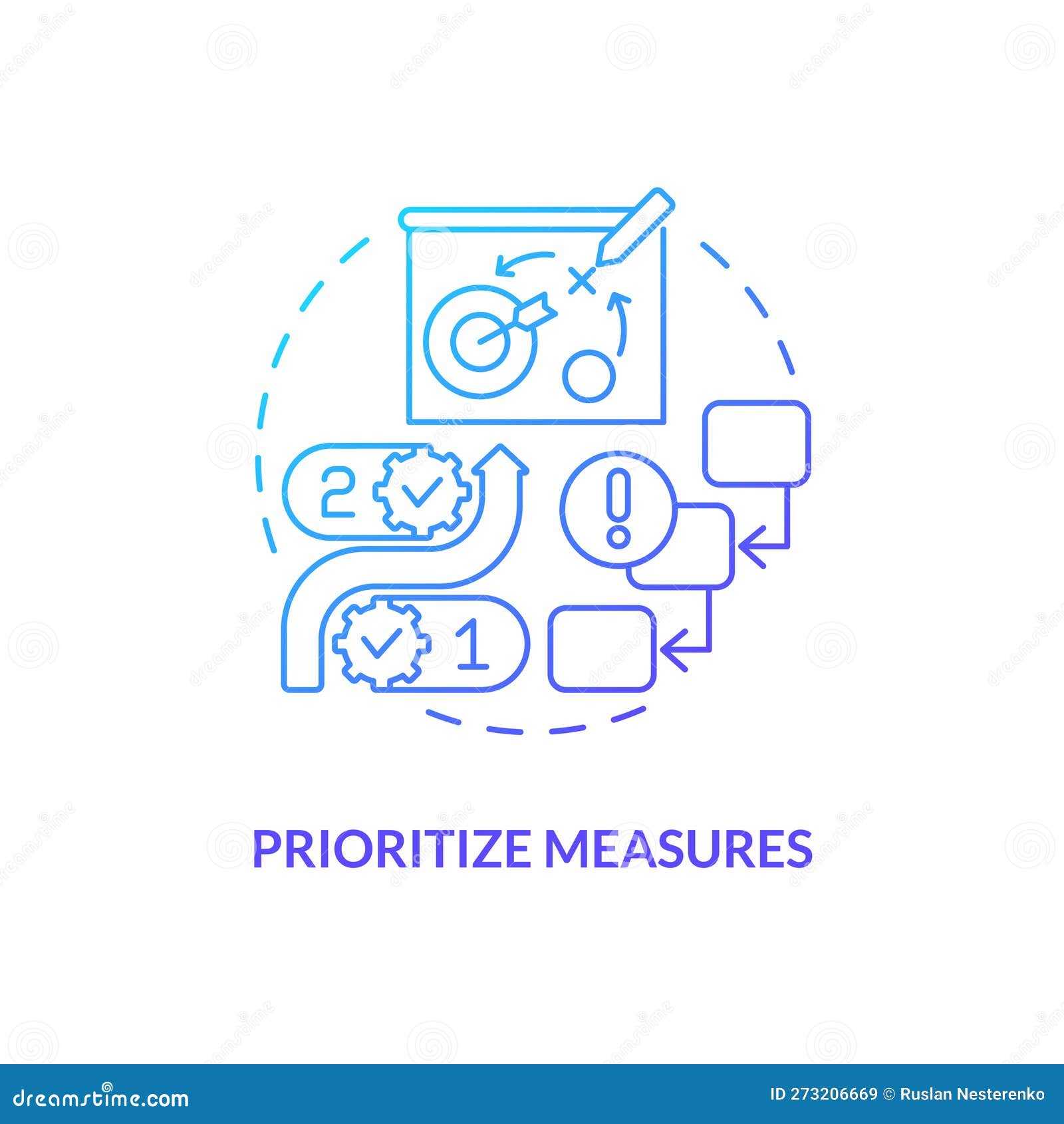 Prioritize Measures Blue Gradient Concept Icon Stock Vector ...