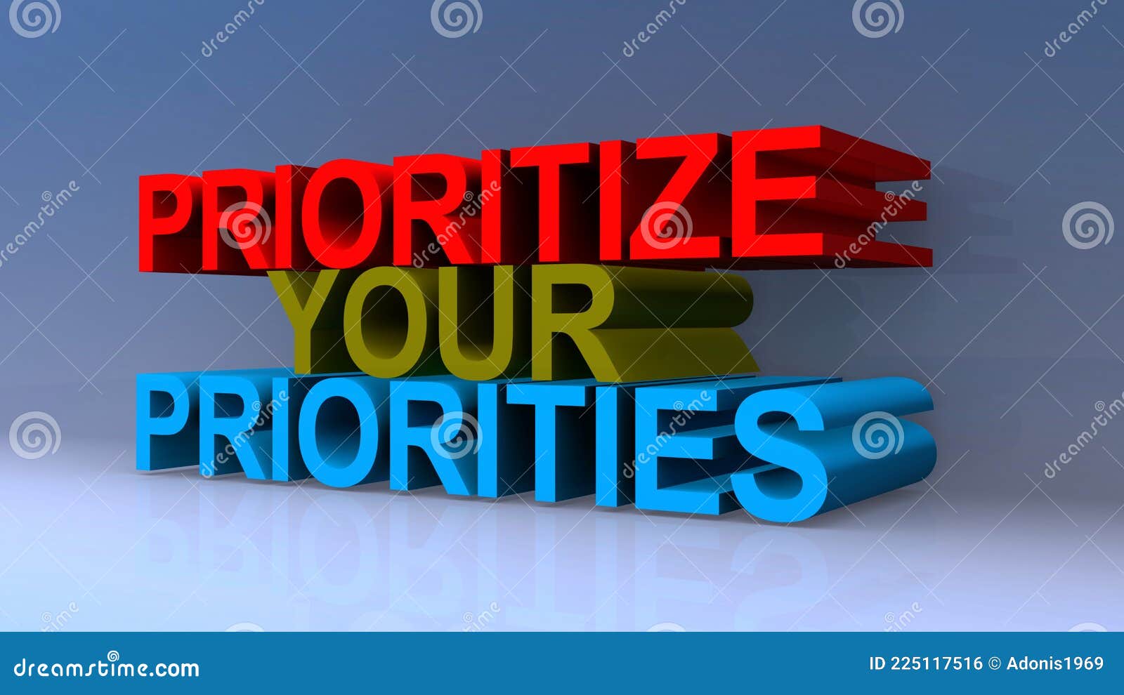 Prioritize Your Priorities on Blue Stock Illustration - Illustration of ...