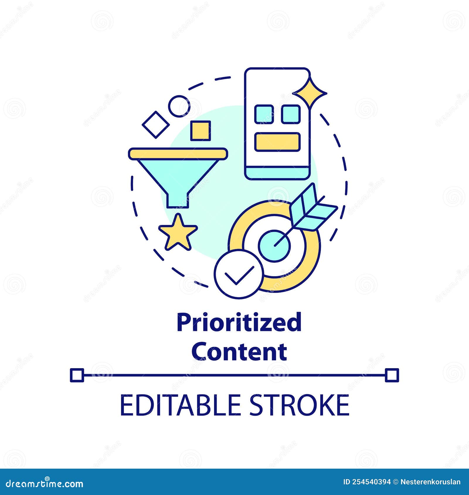Prioritized Content Concept Icon Stock Vector - Illustration of device ...