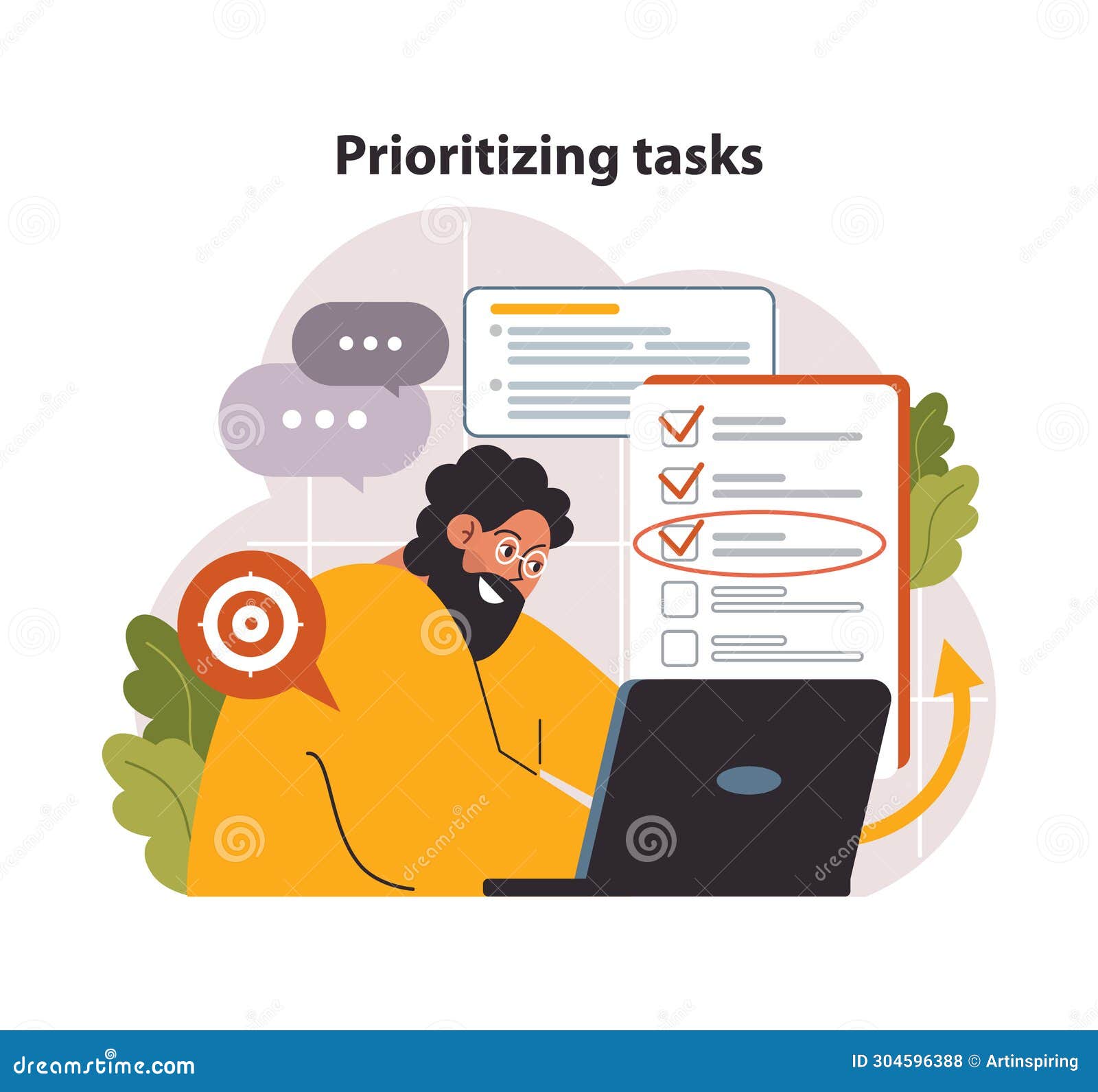 Prioritizing Tasks Concept. Flat Vector Illustration Stock Illustration ...
