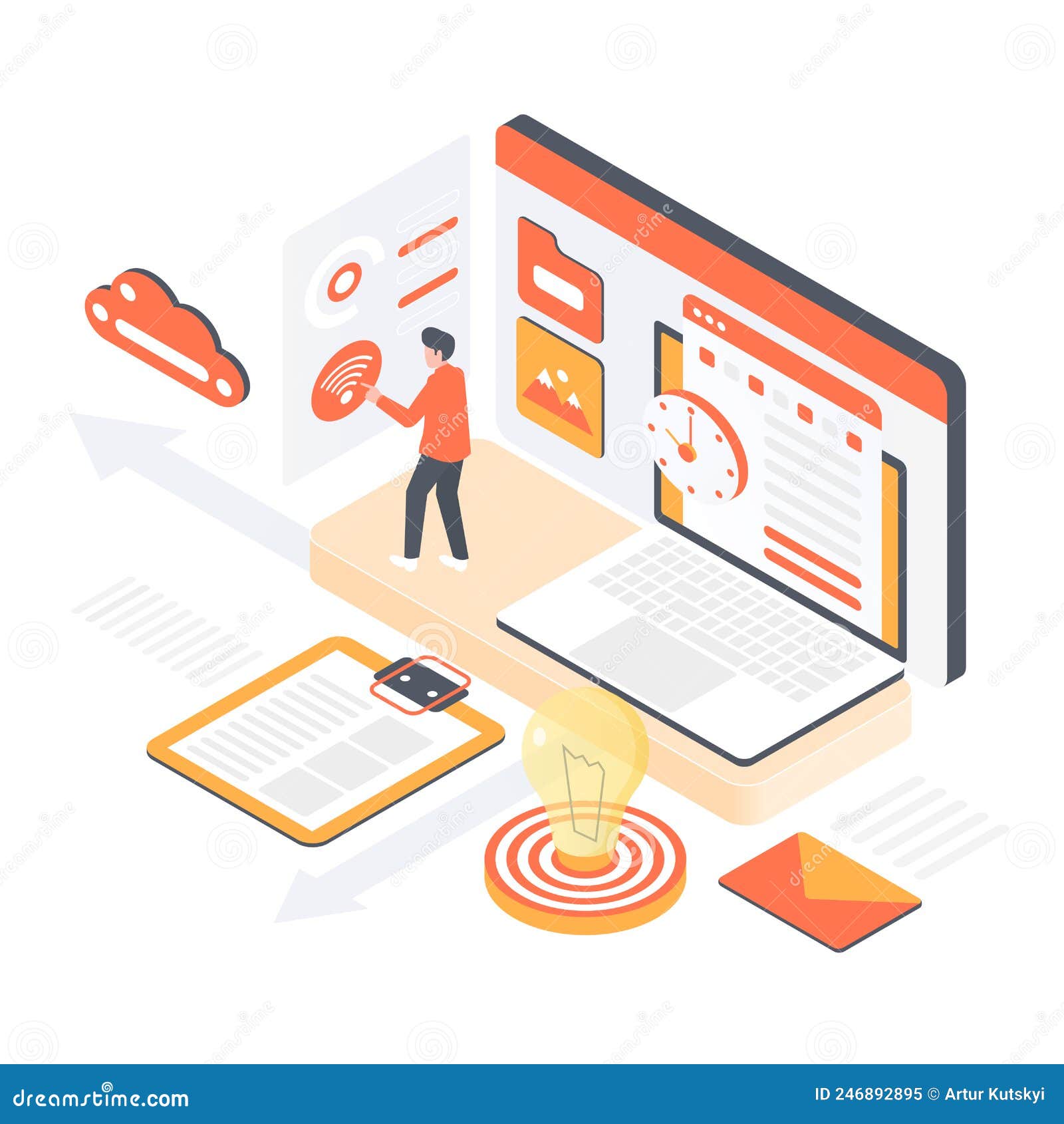 Prioritizing Work Activities and Increasing Productivity Stock Vector ...