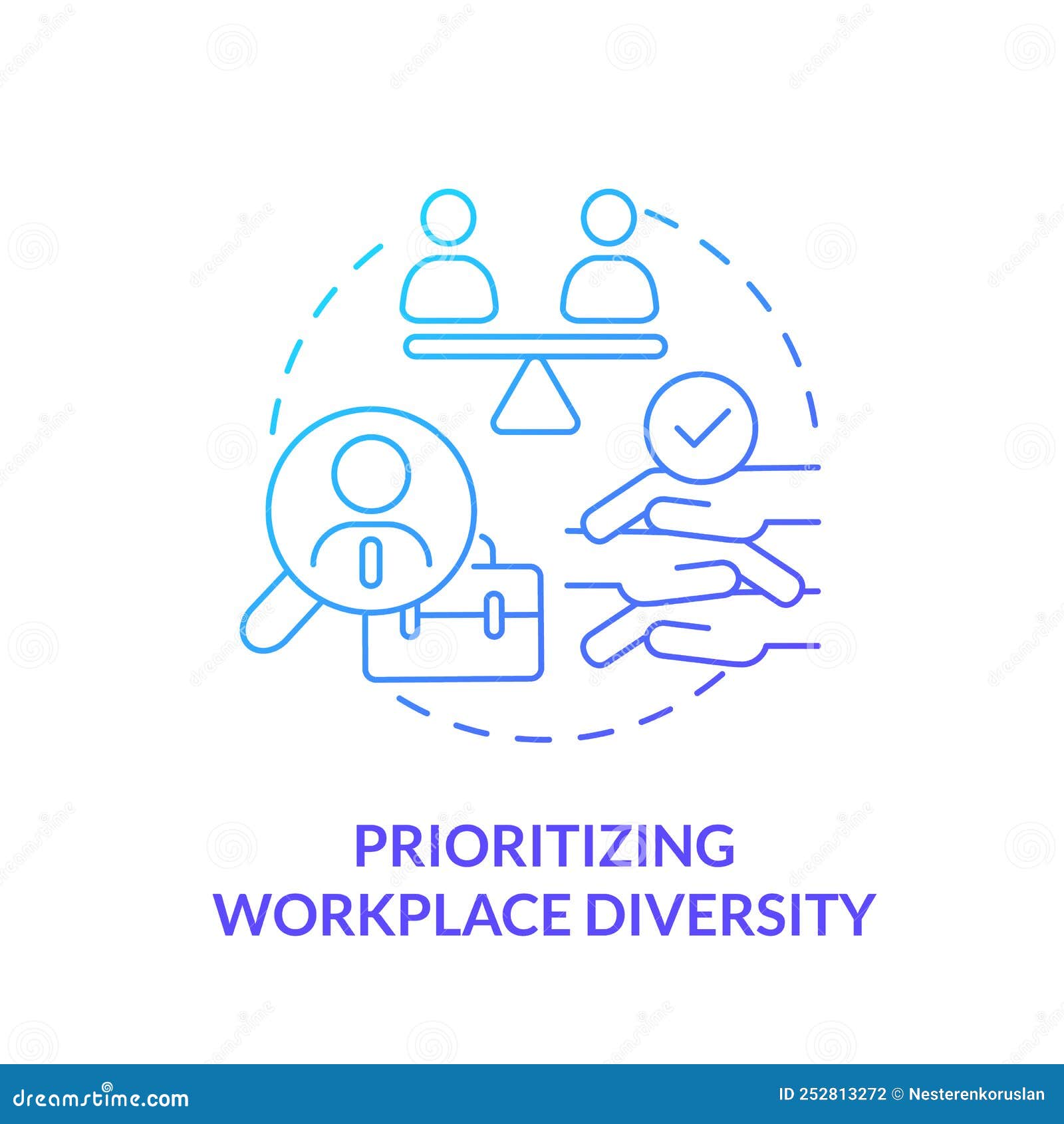 Prioritizing Workplace Diversity Blue Gradient Concept Icon Stock ...