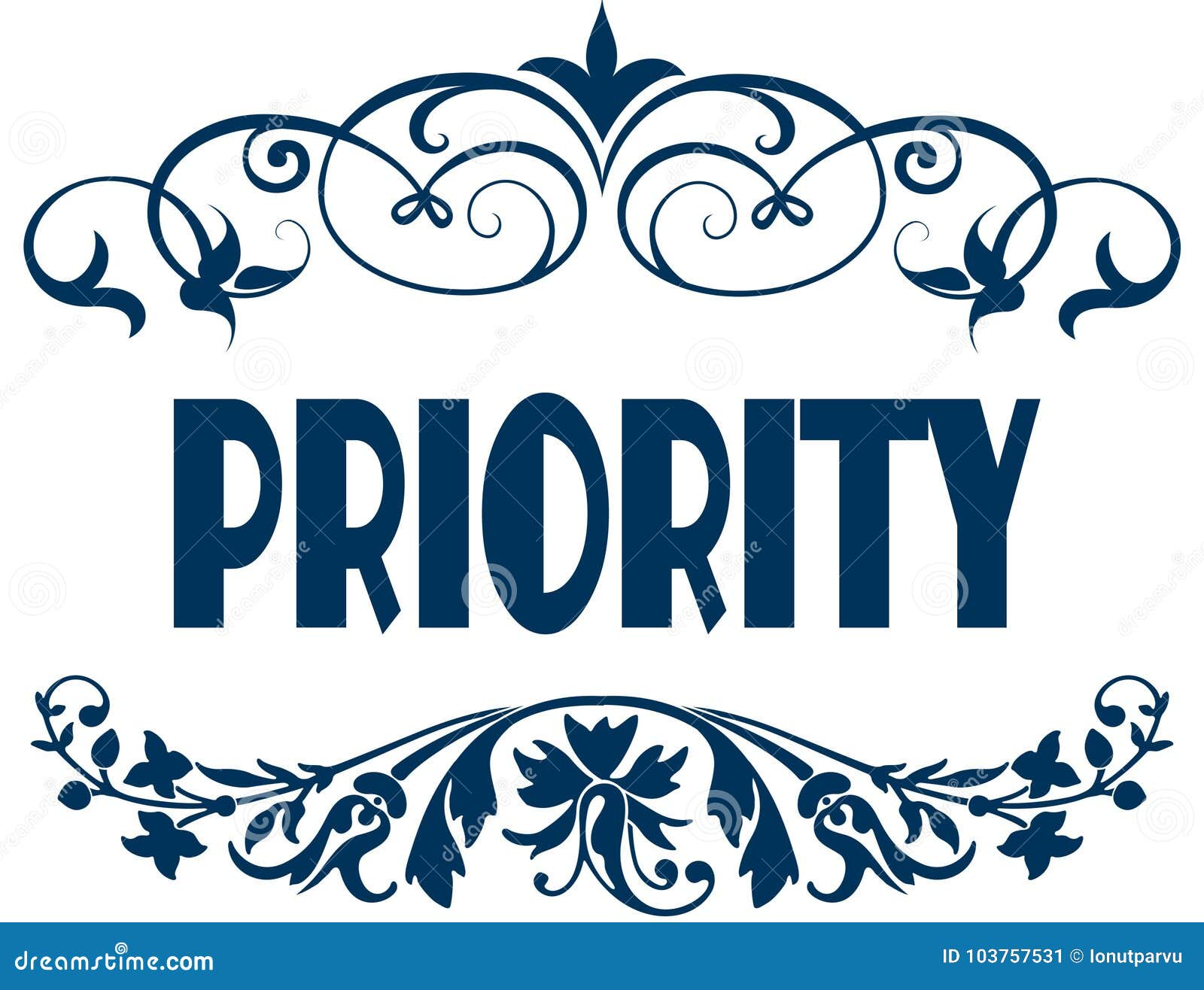 PRIORITY blue text frames. stock illustration. Illustration of words ...