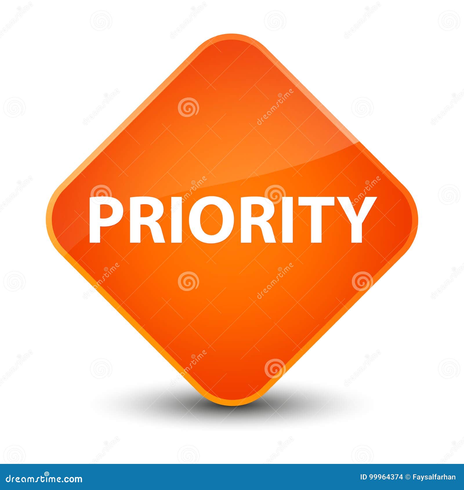 Priority Elegant Orange Diamond Button Stock Illustration ...