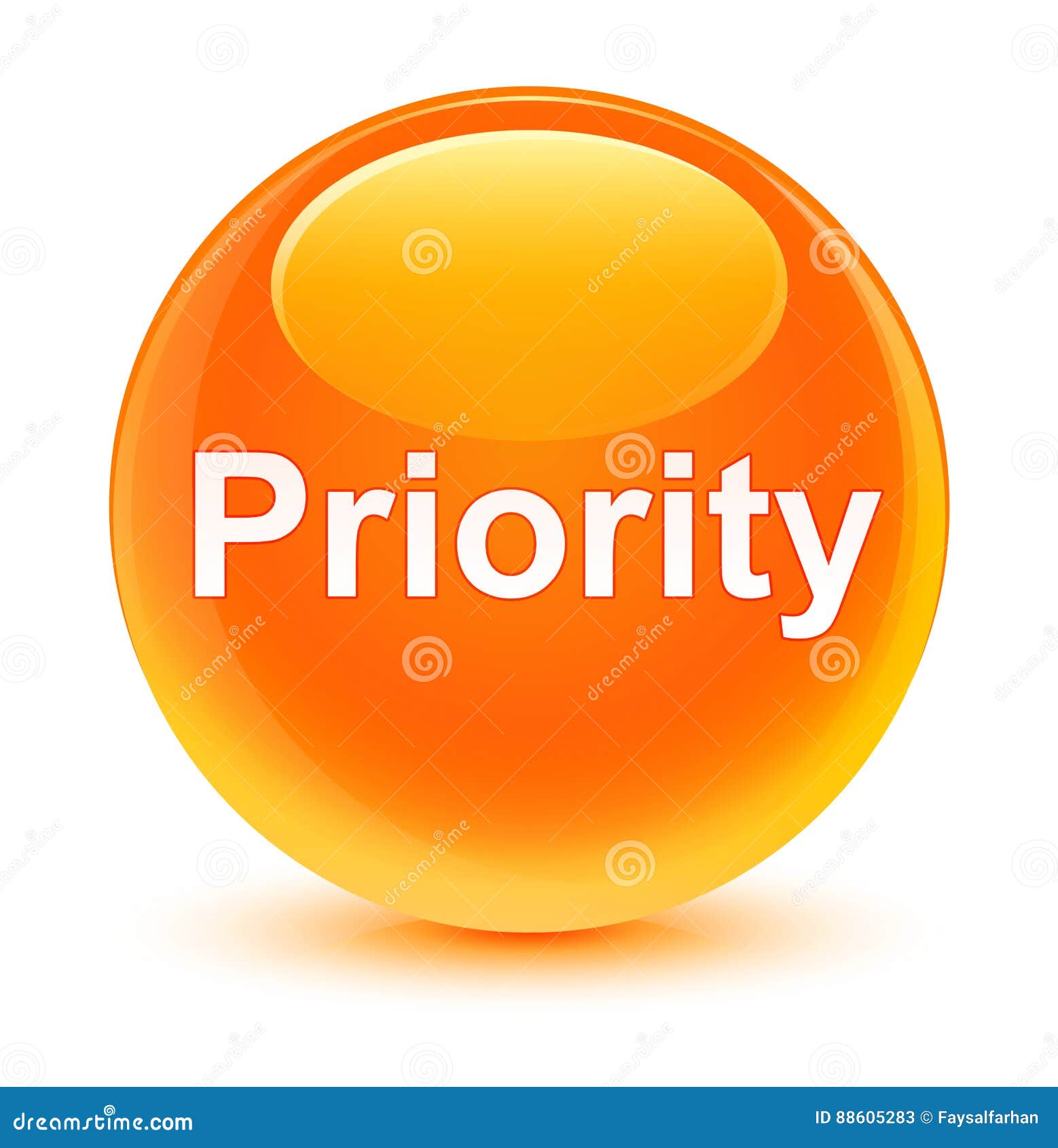 Priority Glassy Orange Round Button Stock Illustration - Illustration ...