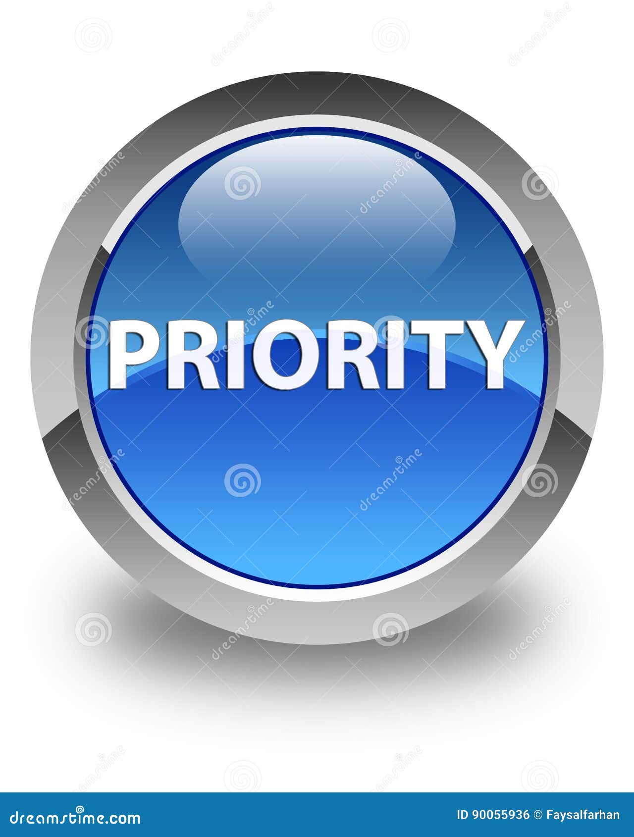 Priority Glossy Blue Round Button Stock Illustration - Illustration of ...