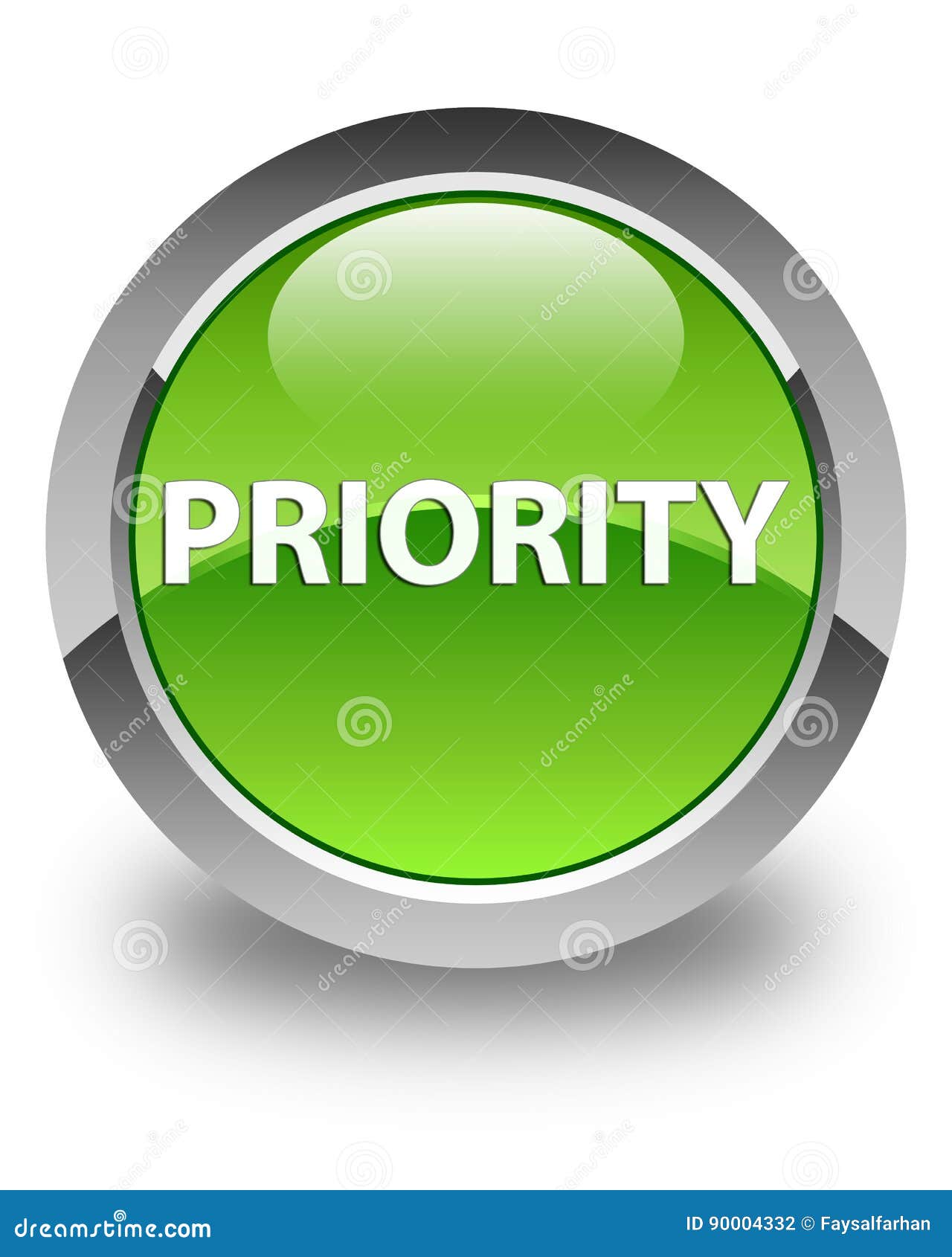 Priority Glossy Green Round Button Stock Illustration - Illustration of ...
