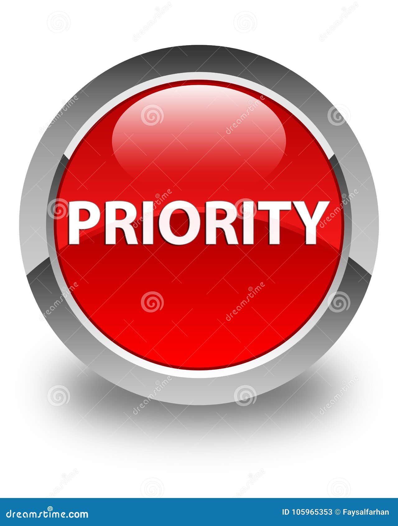 Priority Glossy Red Round Button Stock Illustration - Illustration of ...