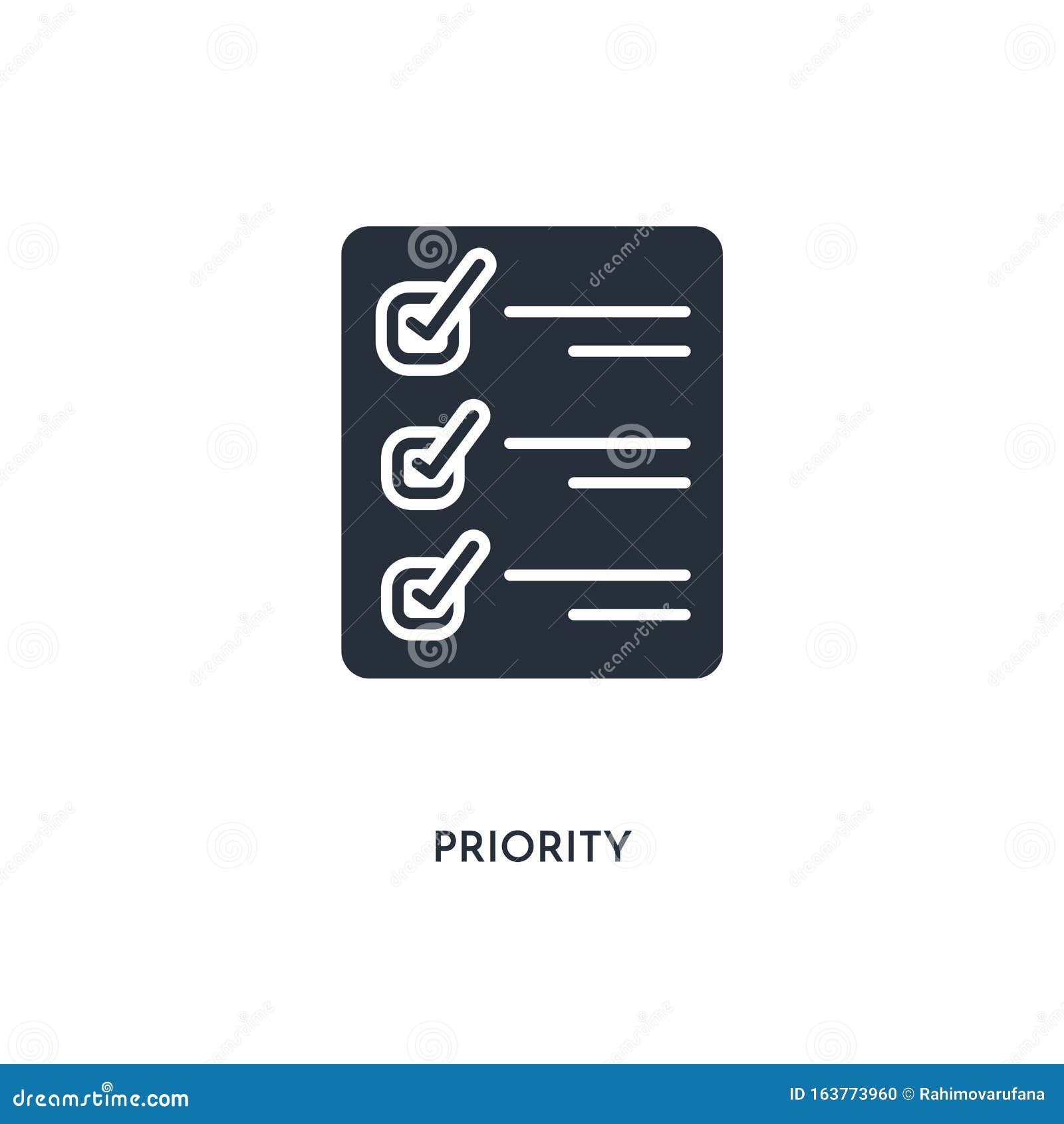 Priority Icon. Simple Element Illustration. Isolated Trendy Filled ...