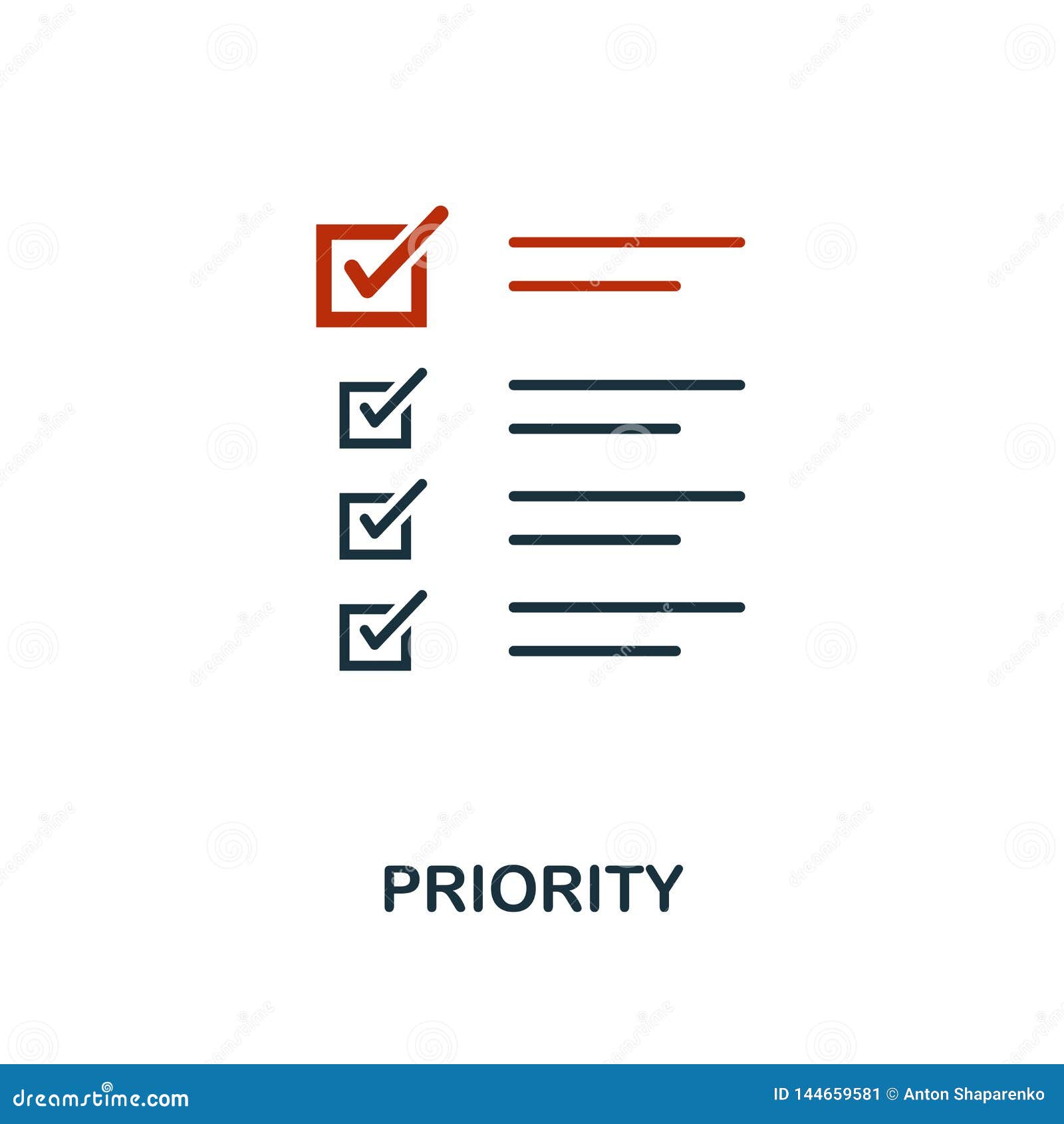Priority Icon in Two Color Design. Red and Black Style Elements from ...