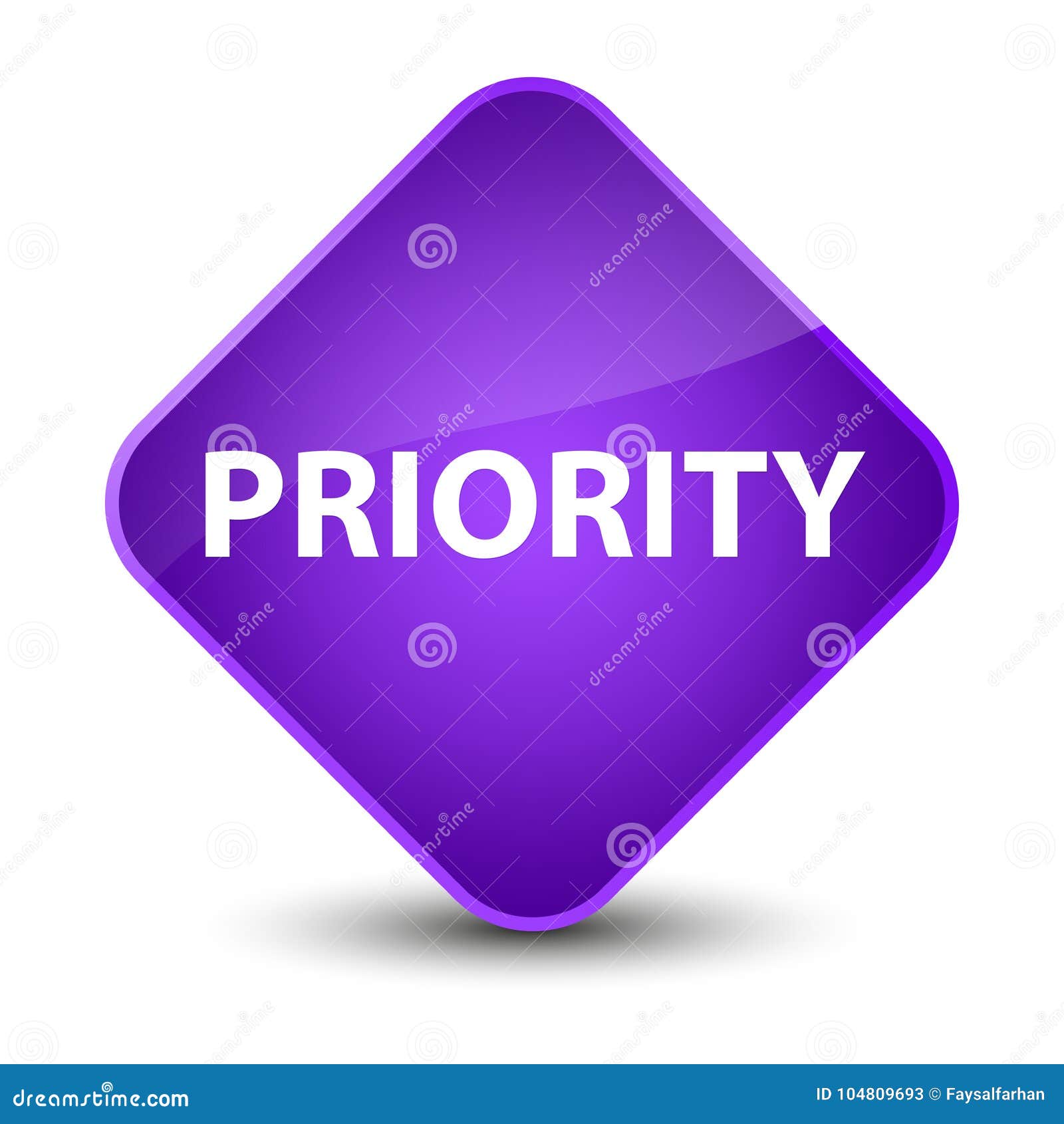 Priority Elegant Purple Diamond Button Stock Illustration ...