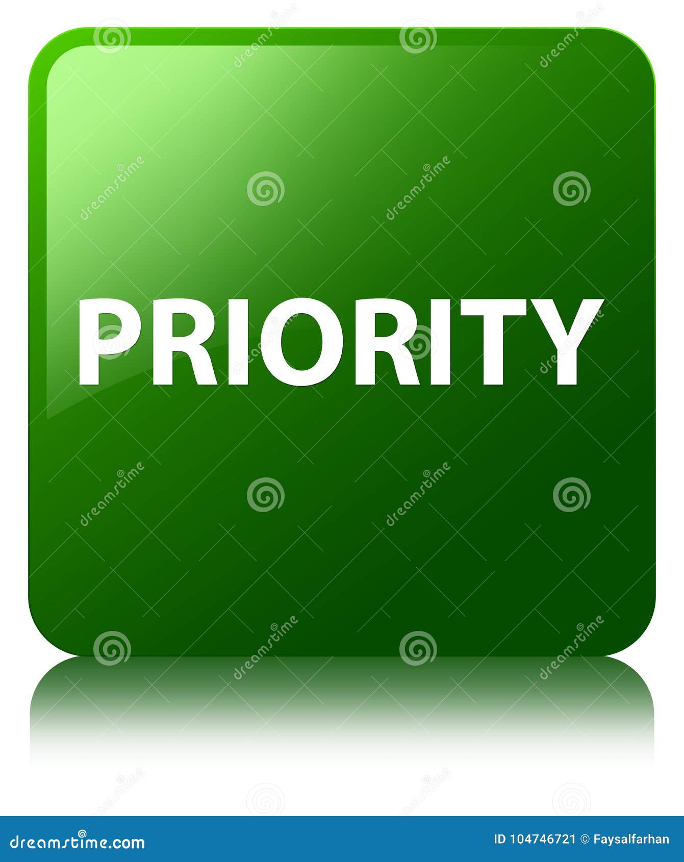 Priority Green Square Button Stock Illustration - Illustration of ...