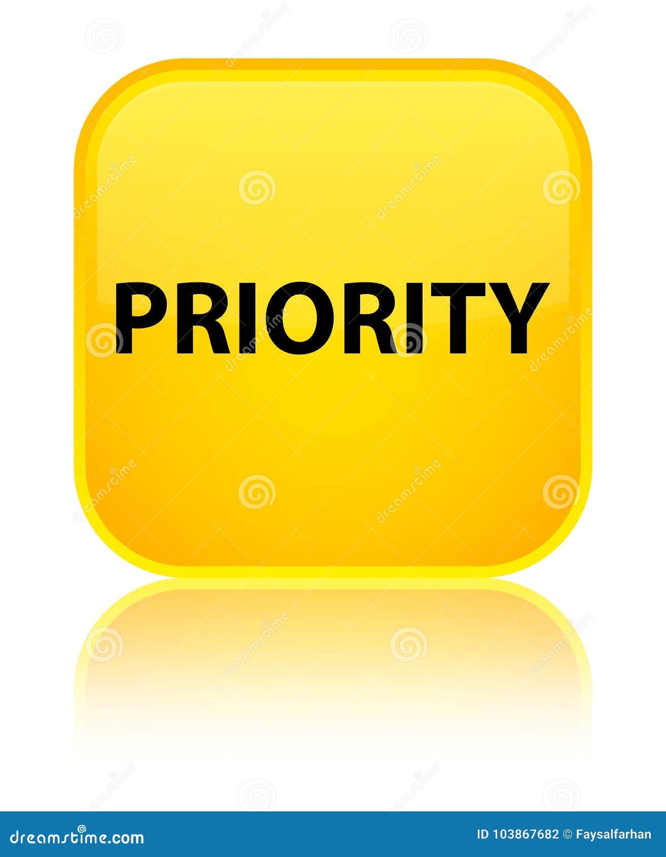 Priority Special Yellow Square Button Stock Illustration - Illustration ...