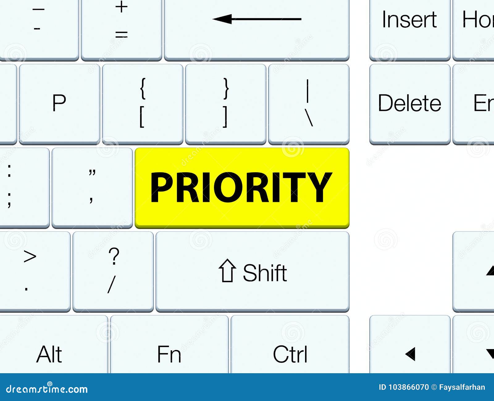 Priority Yellow Keyboard Button Stock Illustration - Illustration of ...