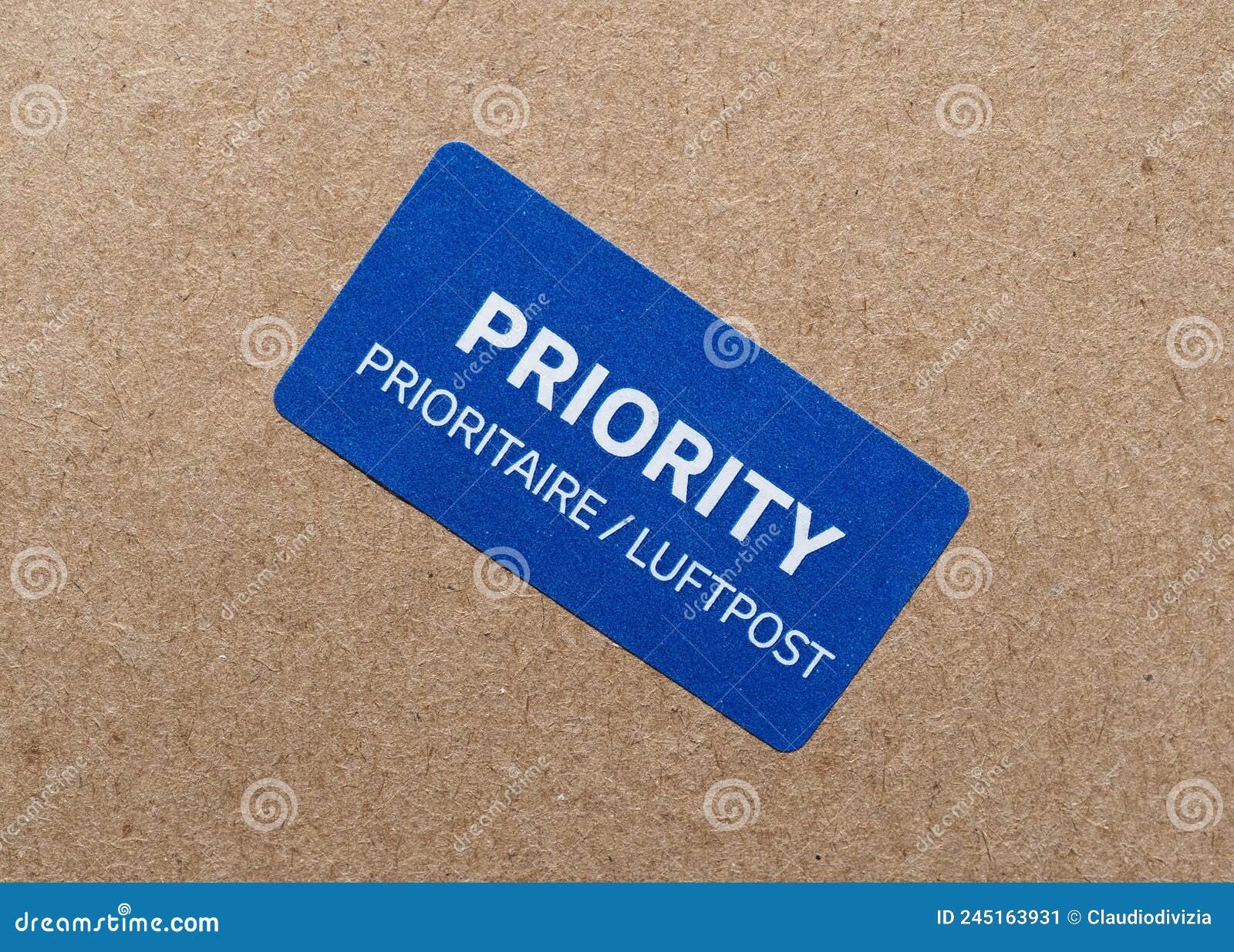 Priority Mail Label - Luftpost Means Airmail Stock Image - Image of ...