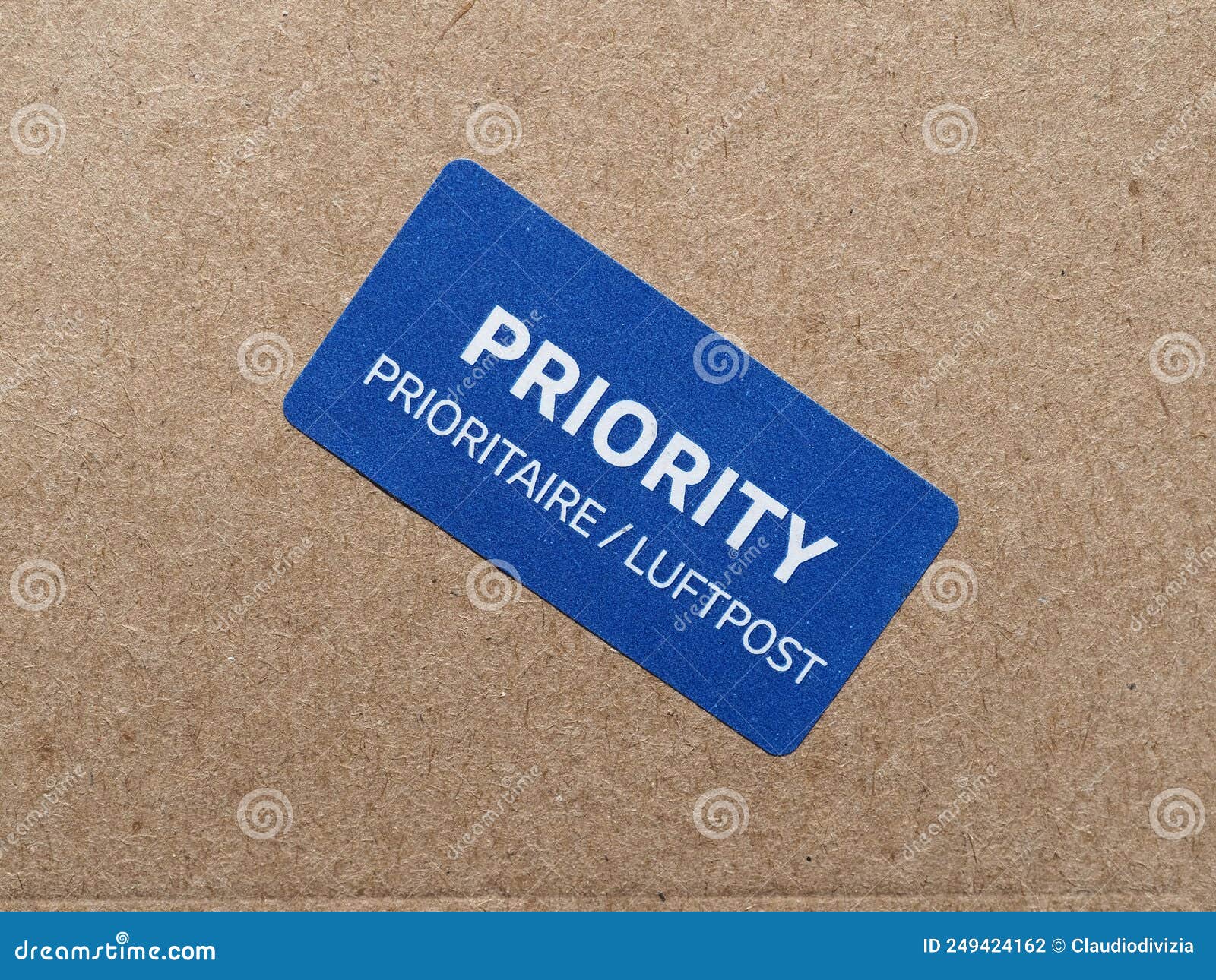 Priority Mail Label - Luftpost Means Airmail Stock Photo - Image of ...