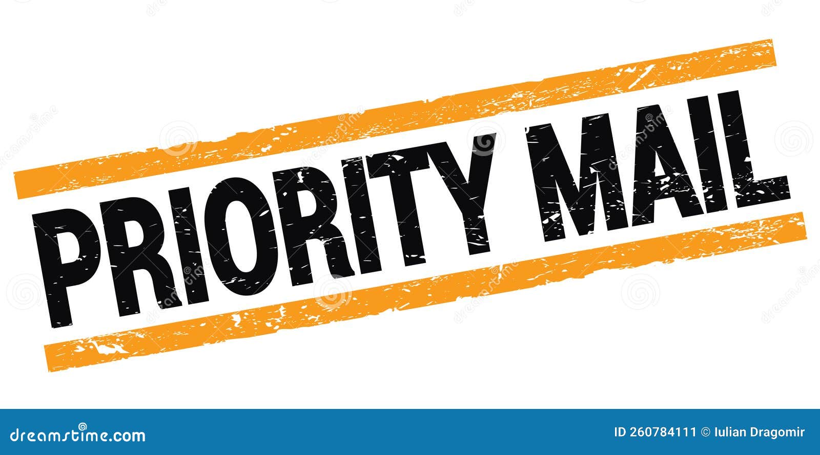 PRIORITY MAIL Text on Black-orange Rectangle Stamp Sign Stock ...
