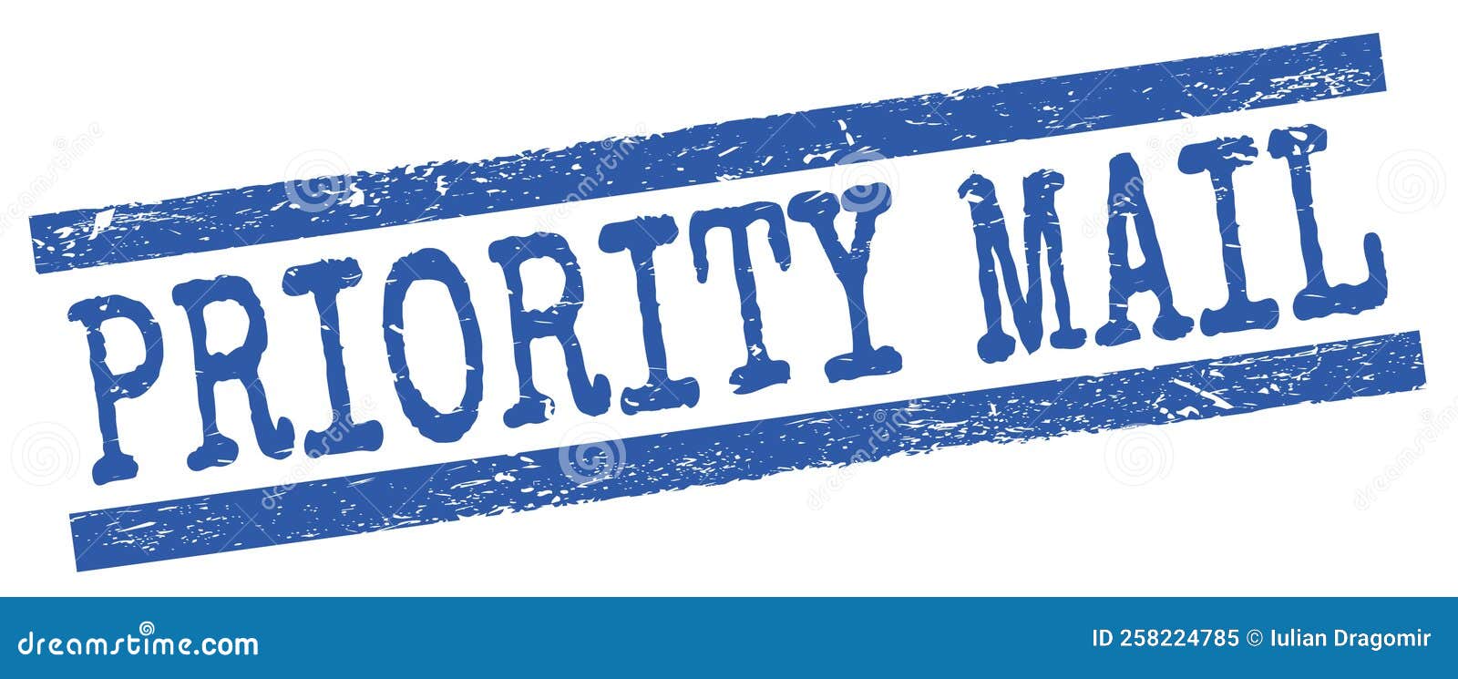 PRIORITY MAIL Text on Blue Lines Stamp Sign Stock Illustration ...
