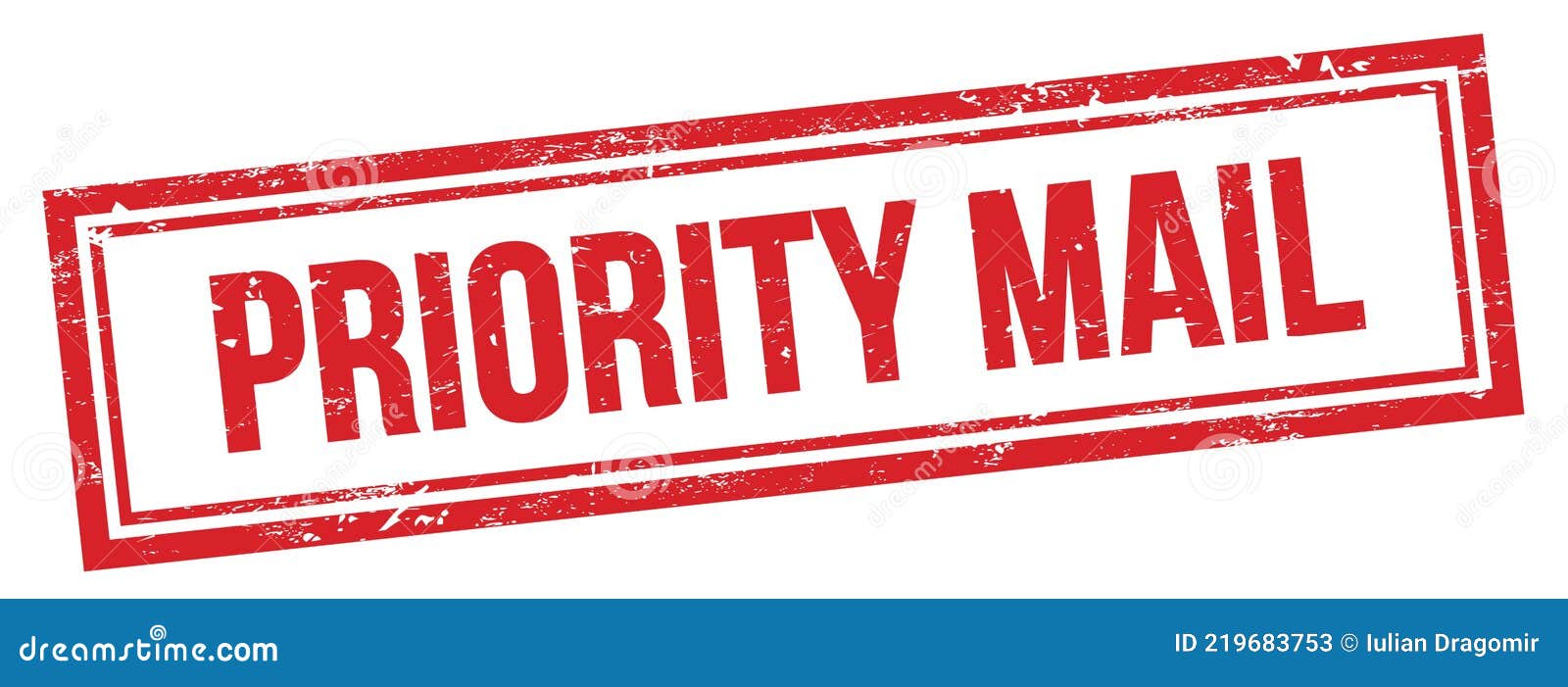 PRIORITY MAIL Text on Red Grungy Vintage Stamp Stock Illustration ...