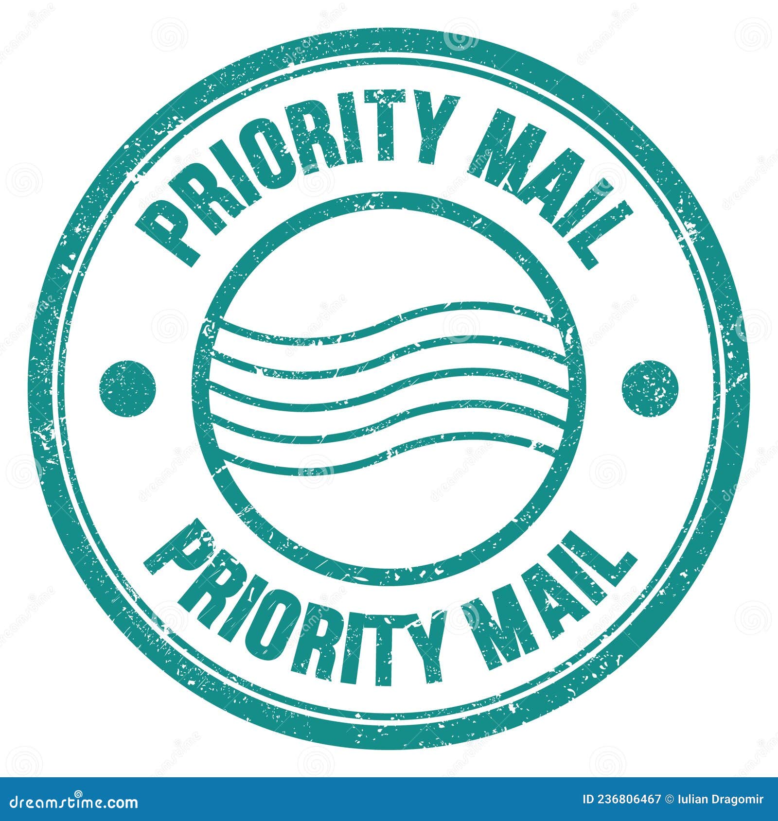 PRIORITY MAIL Text Written on Blue Round Postal Stamp Sign Stock ...