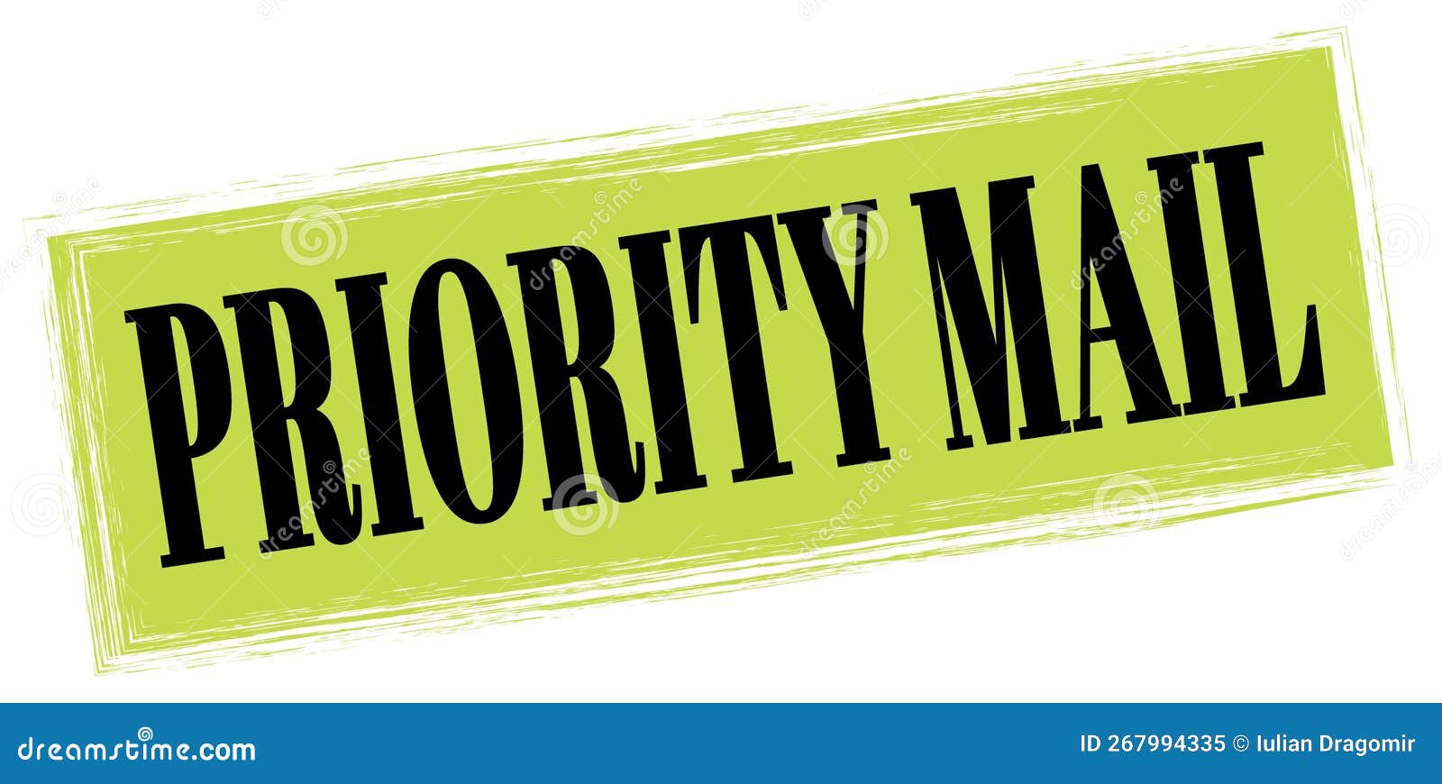 PRIORITY MAIL Text Written on Green-black Stamp Sign Stock Illustration ...