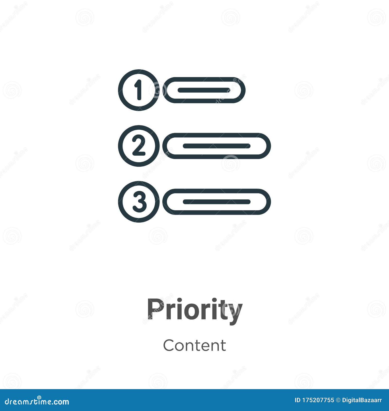 Priority Outline Vector Icon. Thin Line Black Priority Icon, Flat ...