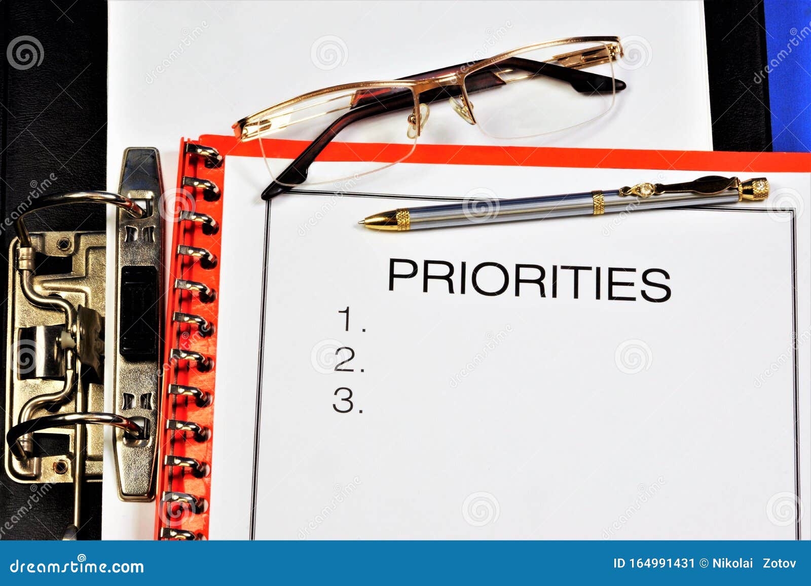 Priority Plan in a Folder-a Concept that Shows the Importance, Primacy ...