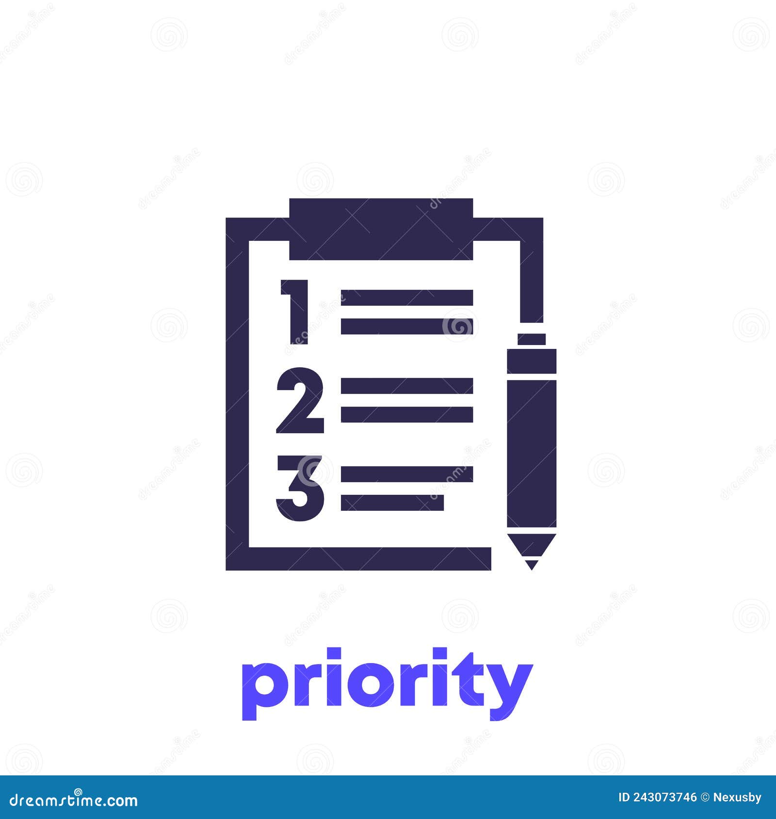 Priority, Prioritize Icon on White Stock Vector - Illustration of ...